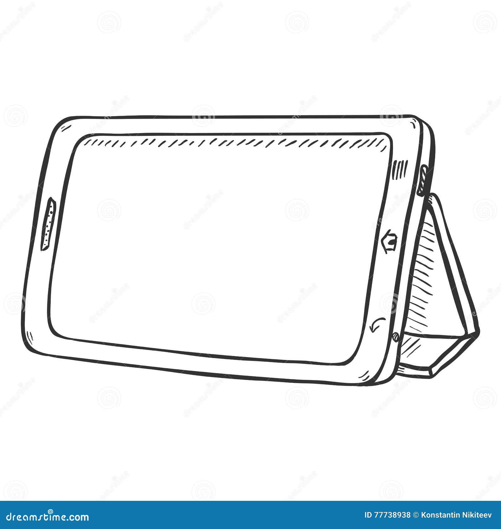 Vector Single Sketch Tablet PC Stock Vector - Illustration of doodle, monitor: 77738938