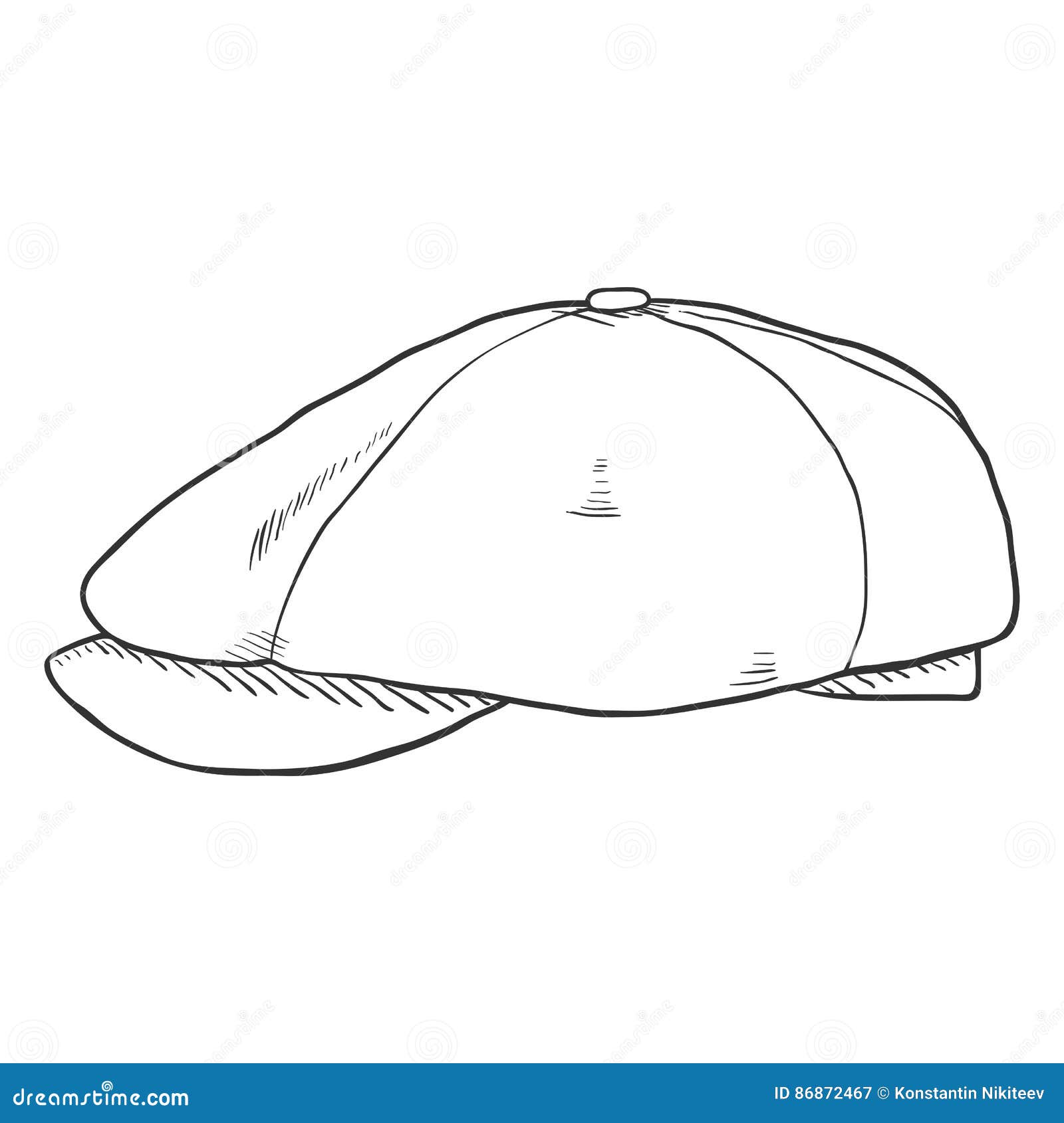 Vector Single Sketch Tweed Retro Cap Stock Illustrations – 5 Vector ...