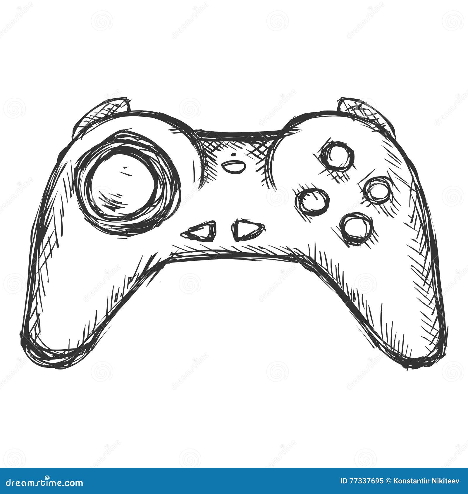 Vector Single Sketch Wireless Joystick Stock Illustration ...