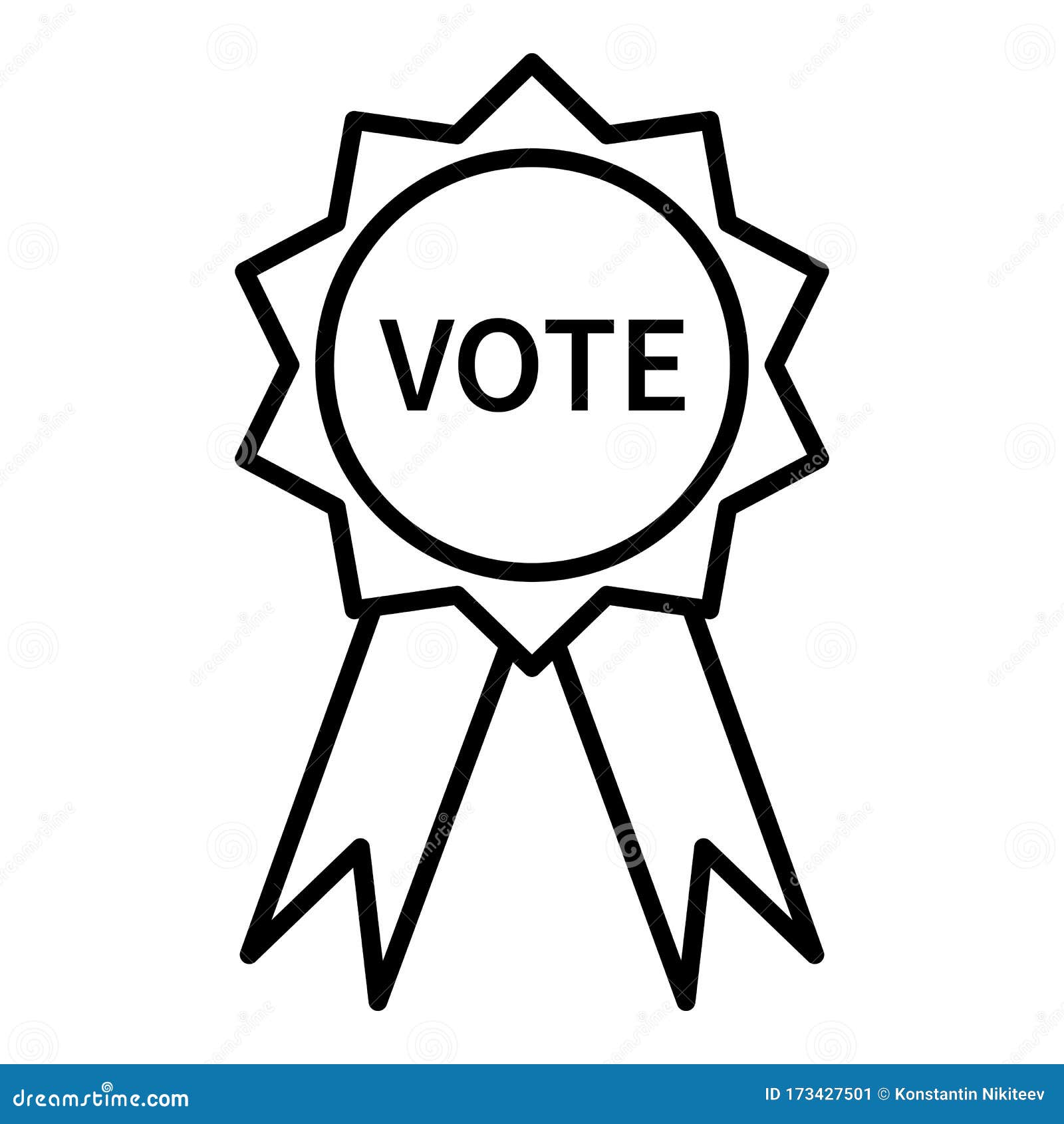 Vector Single Vote Badge Icon Stock Vector - Illustration of line, thin ...