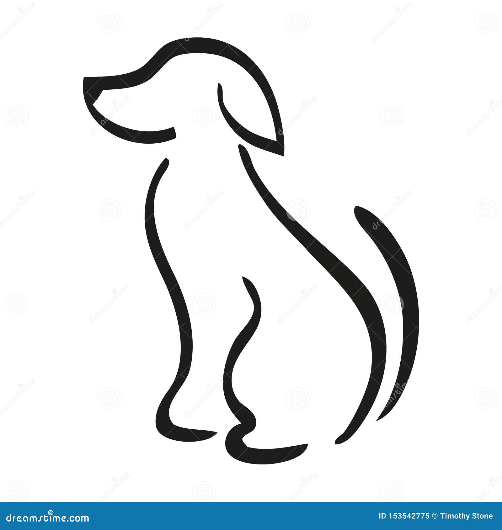 Dog Sitting Back Drawing