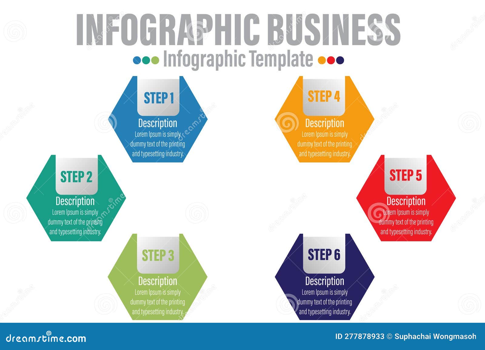 Vector Six 6 Steps Timeline Infographics Template Step by Step, Diagram ...