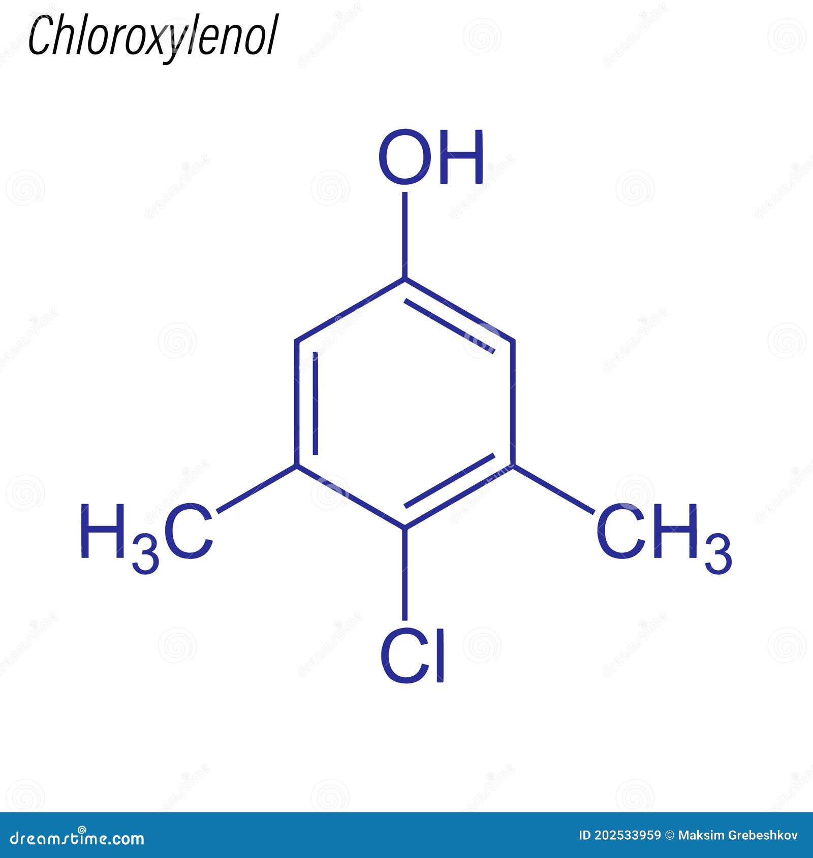 Vector Skeletal Formula Of Benzyl Benzoate. Drug Chemical Molecule ...