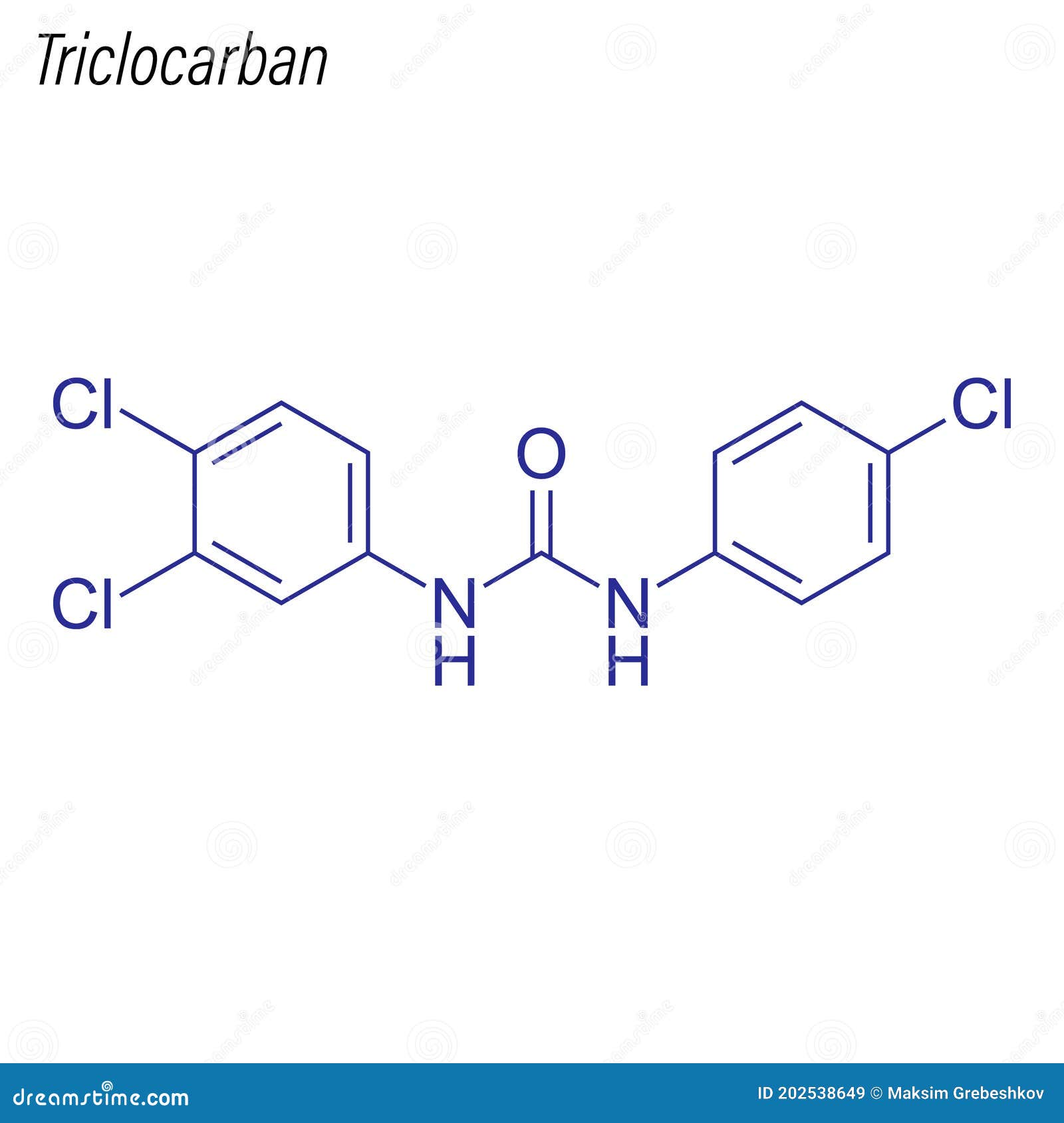 Vector Skeletal Formula of Triclocarban. Antimicrobial Chemical Stock ...
