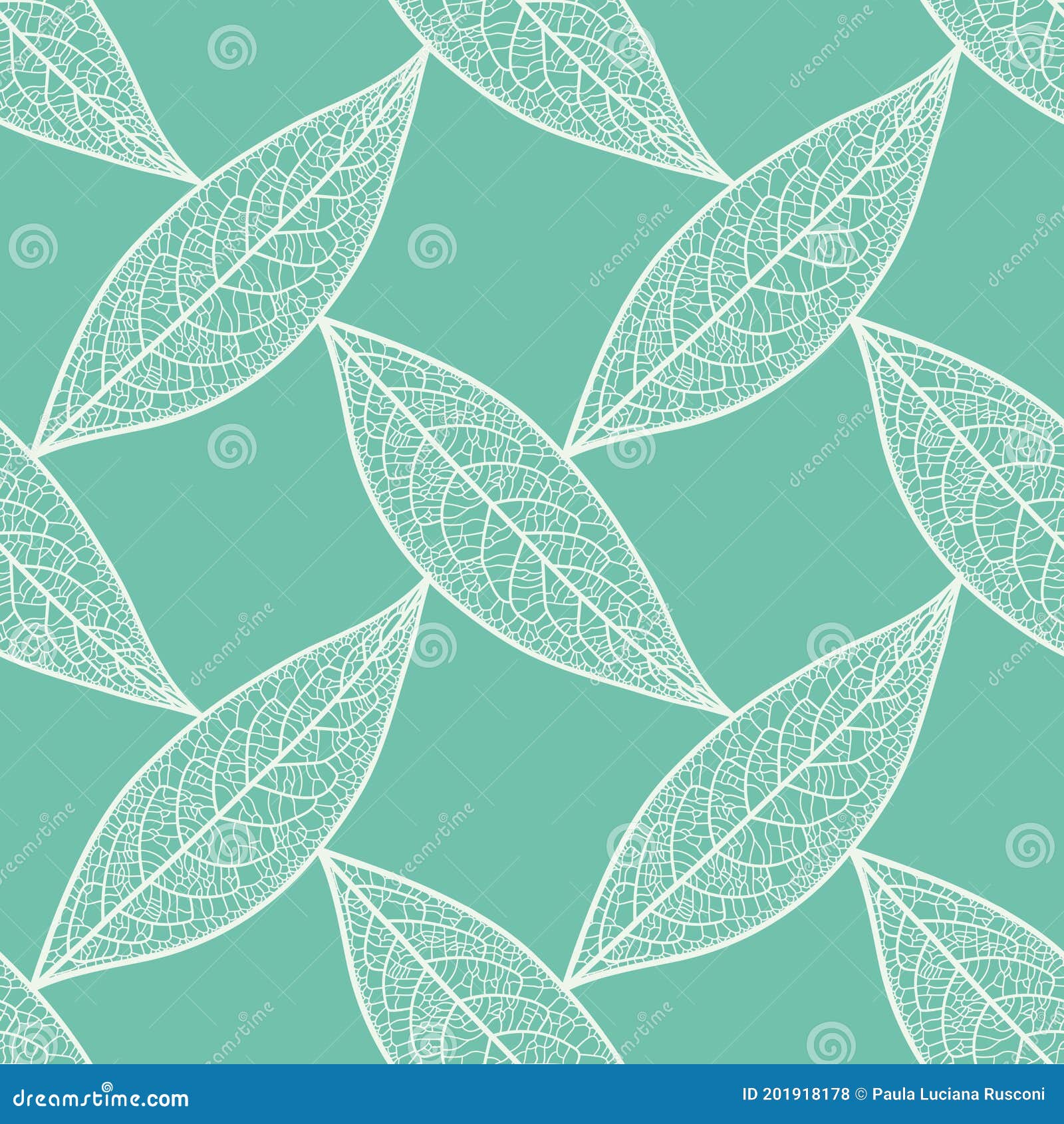 Vector Skeleton Leaf Pattern Seamless Stock Vector - Illustration of ...