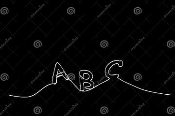Vector Sketch Alphabet Uppercase a B C, Single Line for Design Element ...