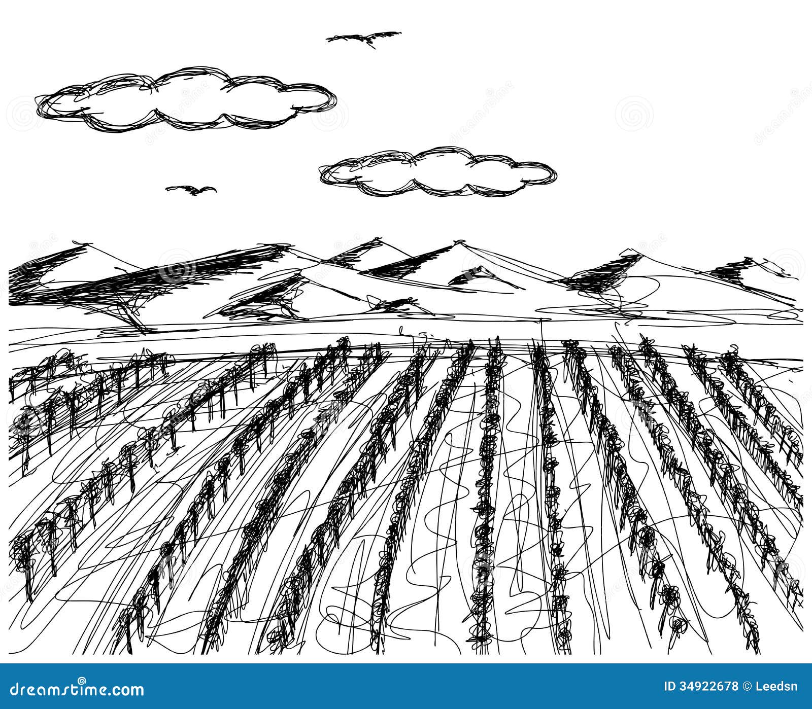 Vector Sketch Background with Outdoors Stock Vector - Illustration of ...