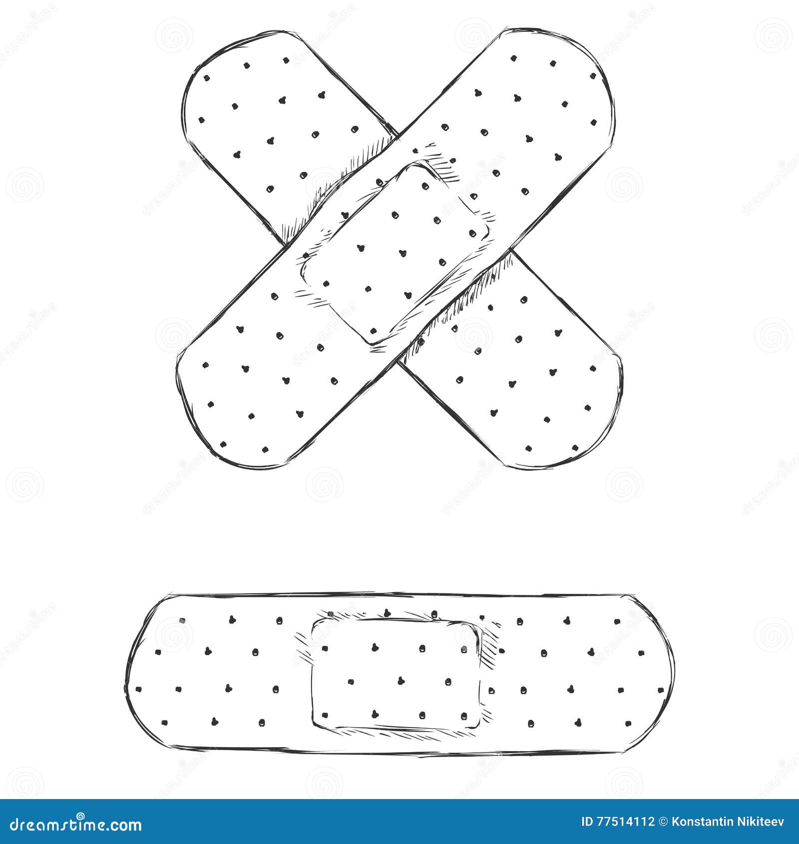 Bactericidal Plaster Hand Drawn Doodle. , Scandinavian, Nordic ...