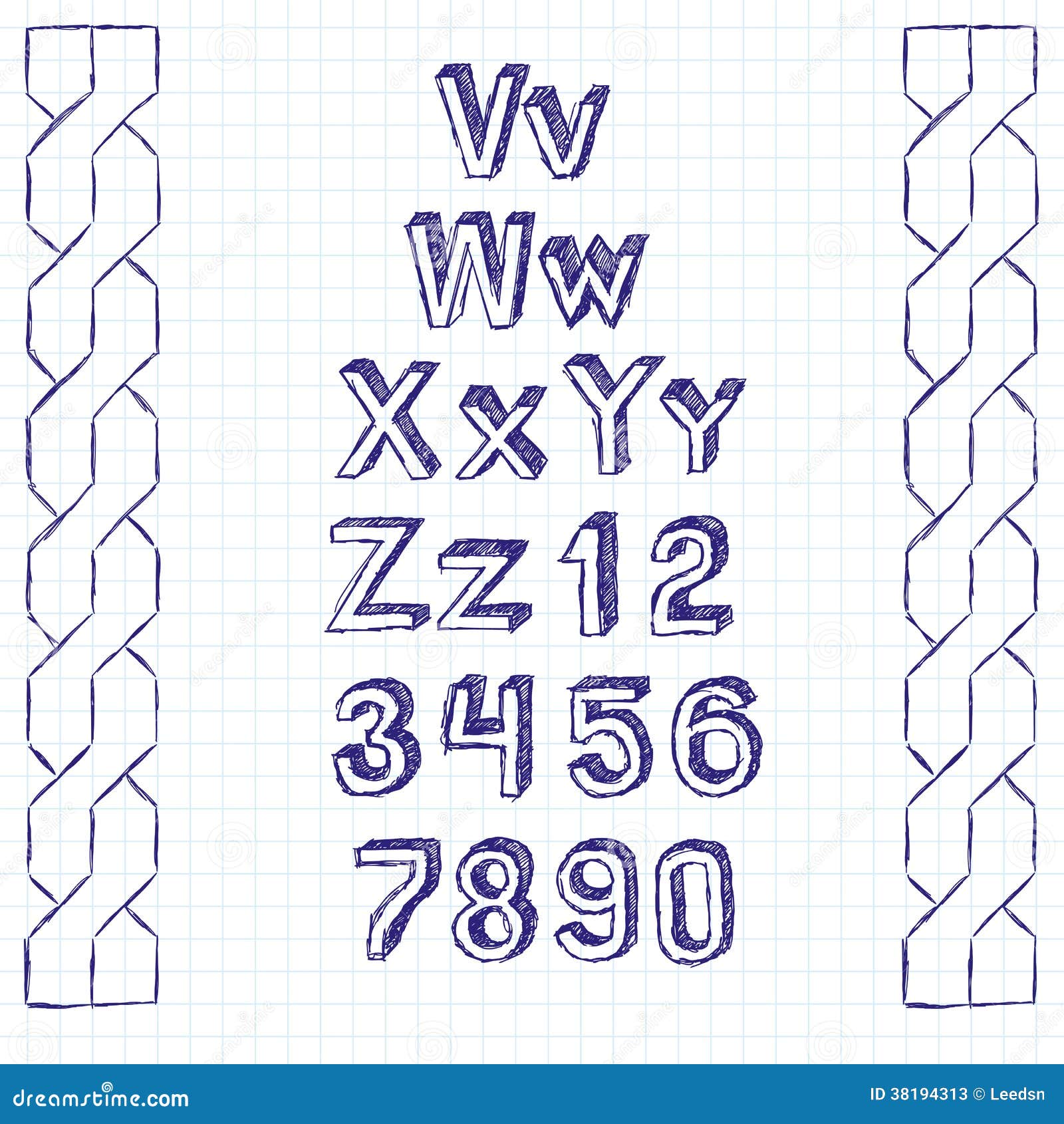 Vector Sketch Book Letters stock vector. Illustration of graph - 38194313