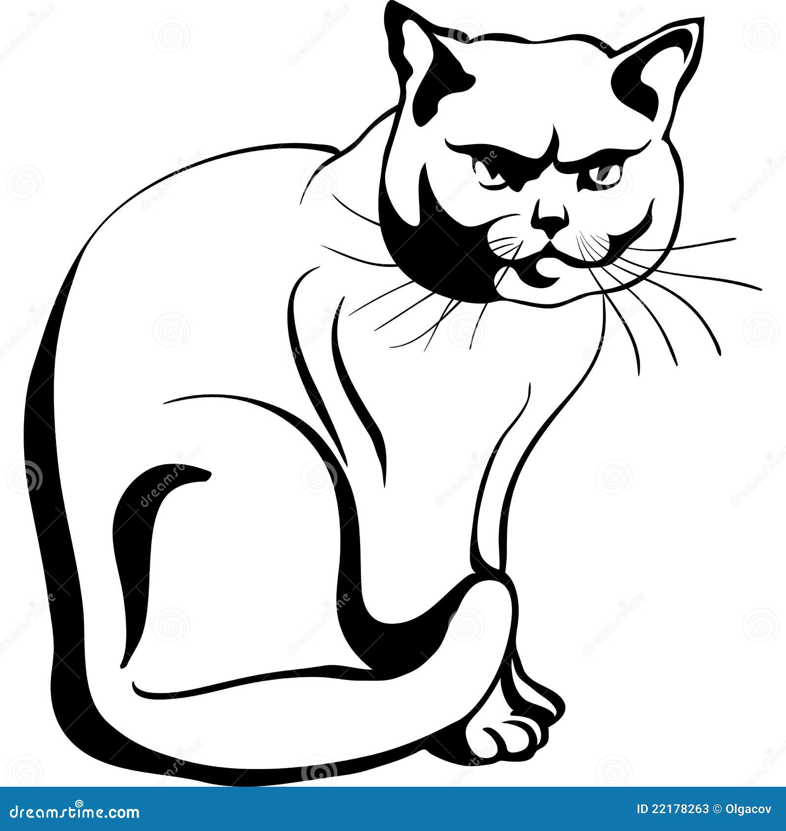 Vector Sketch of the British Cat Stock Vector - Illustration of ...
