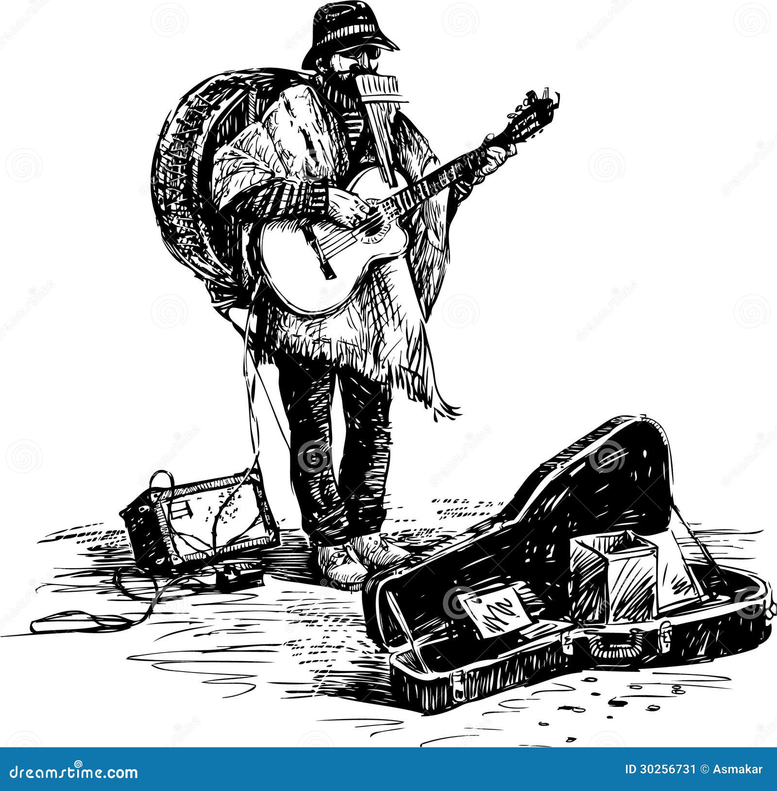 Busker Brass Cartoon Vector | CartoonDealer.com #56707505