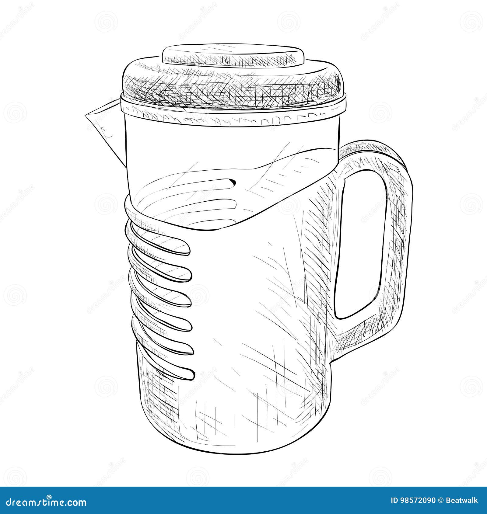 Vector sketch of carafe stock vector. Illustration of dinnerware - 98572090