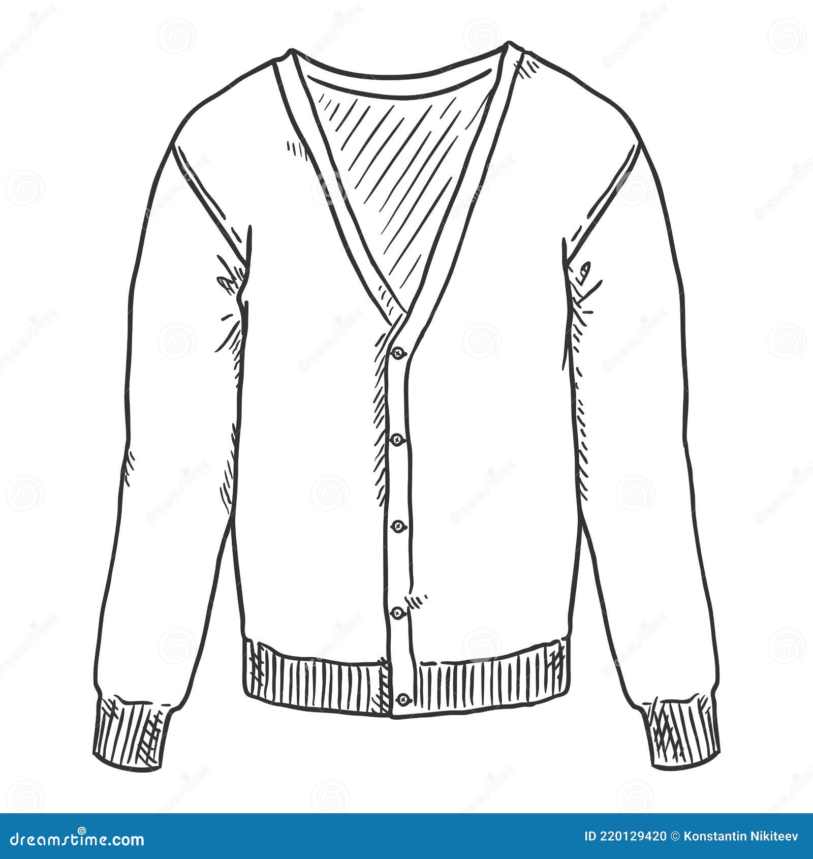 Vector Sketch Cardigan Isolated Illustration Stock Vector ...