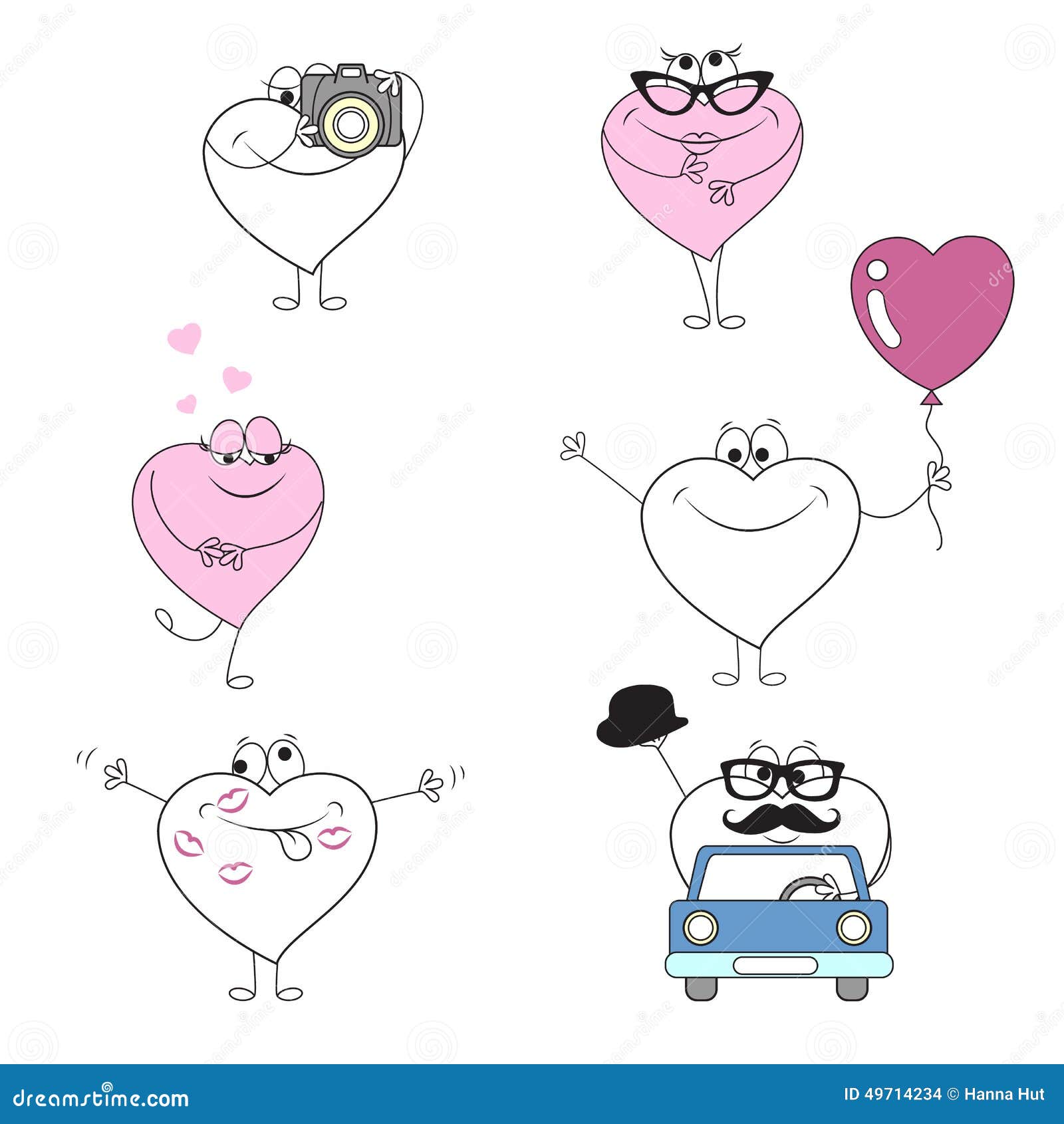 Cartoon Hearts Set Stock Illustration | CartoonDealer.com #64545613