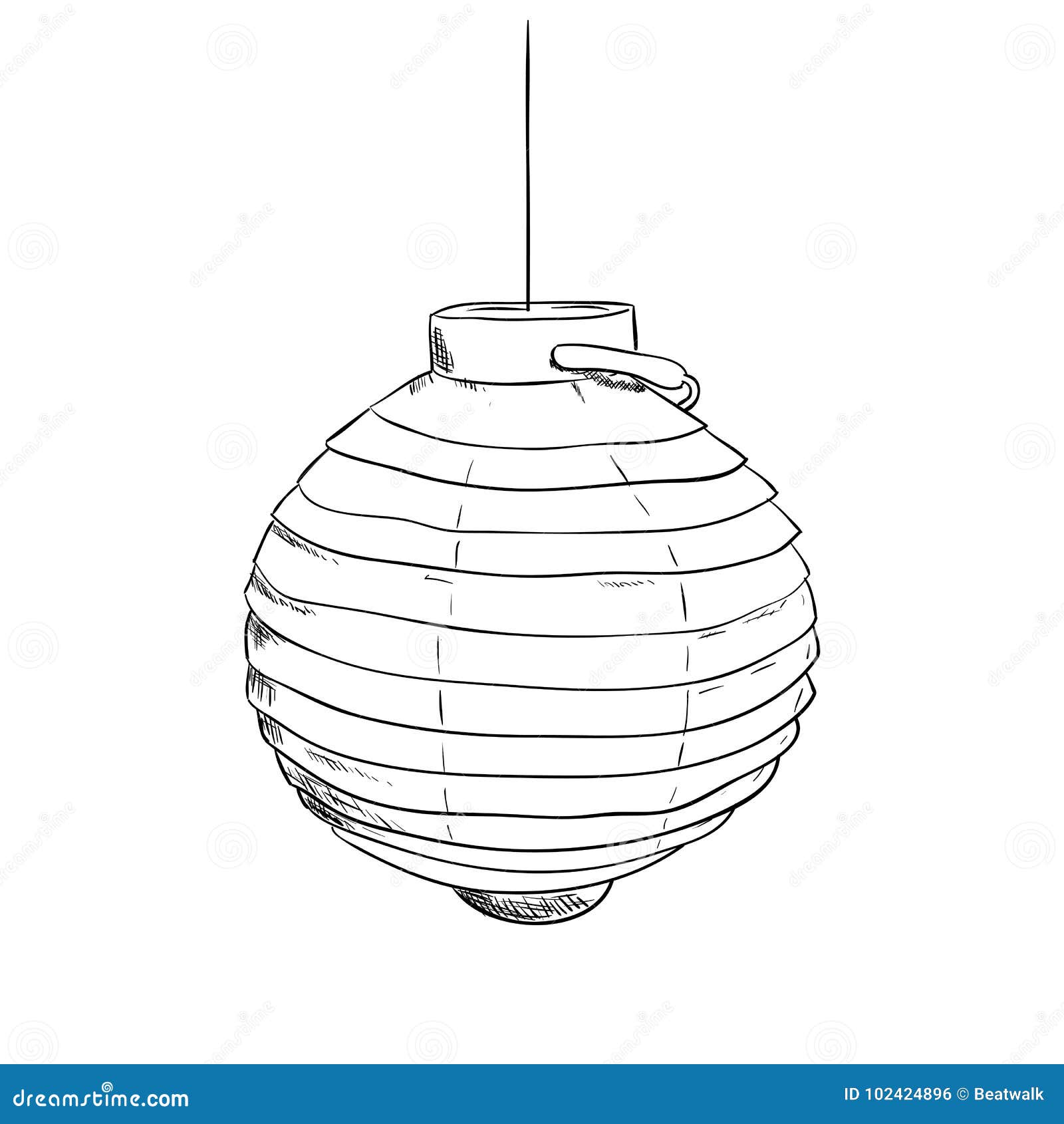 Vector Sketch of Chines Lantern. Stock Vector - Illustration of ...