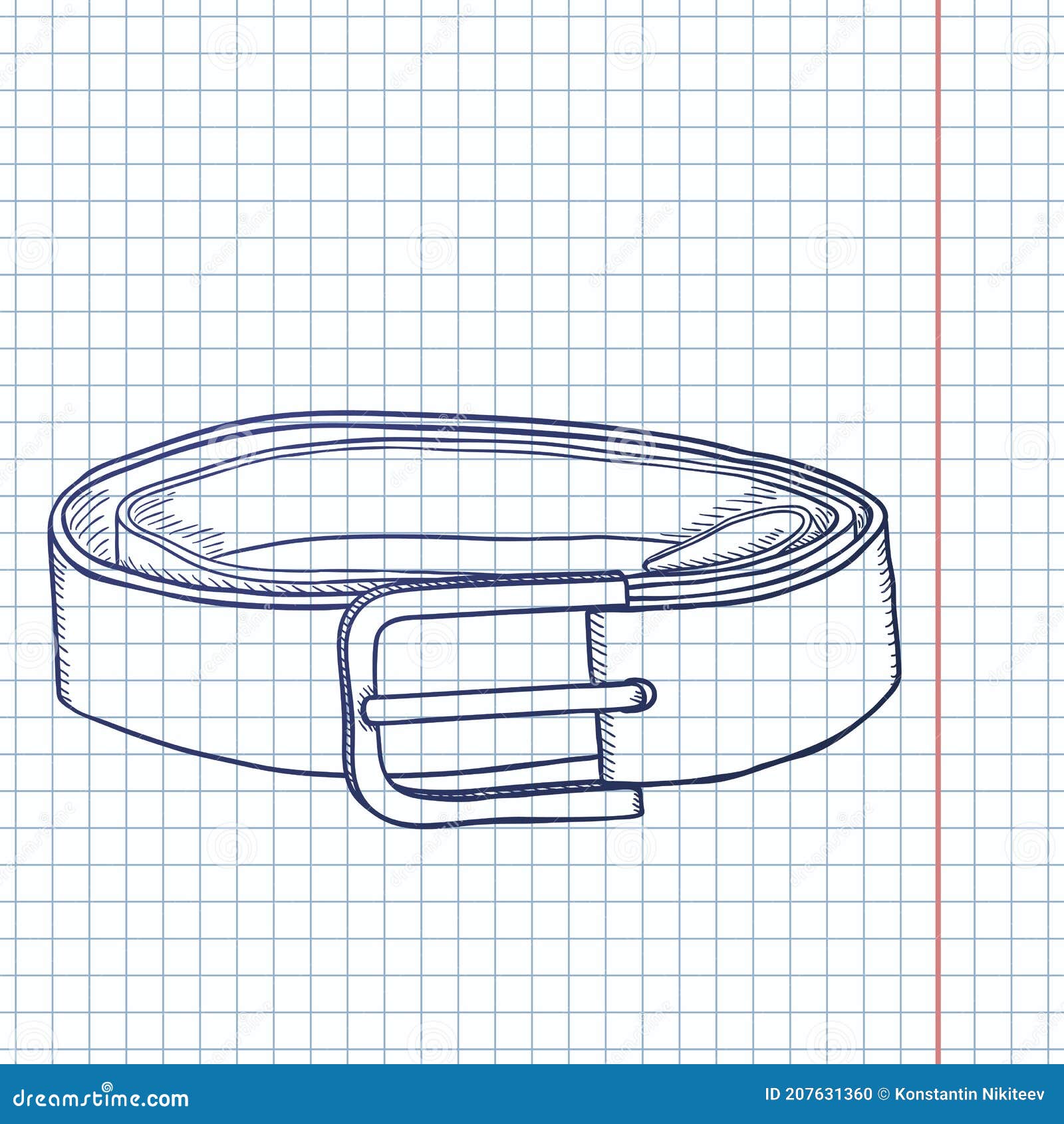 Vector Sketch Classic Leather Belt Stock Vector - Illustration of ...