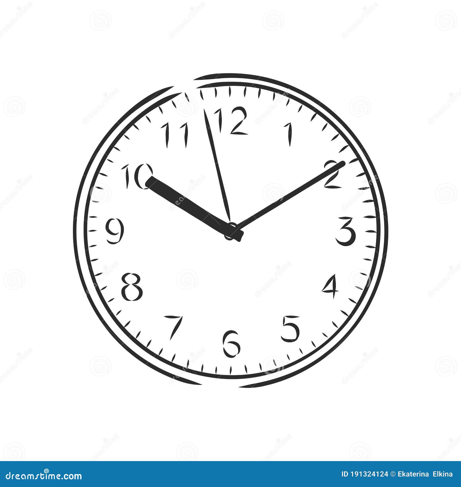 Vector Sketch Illustration . Wall Clock. Wall Clock, Vector Sketch ...