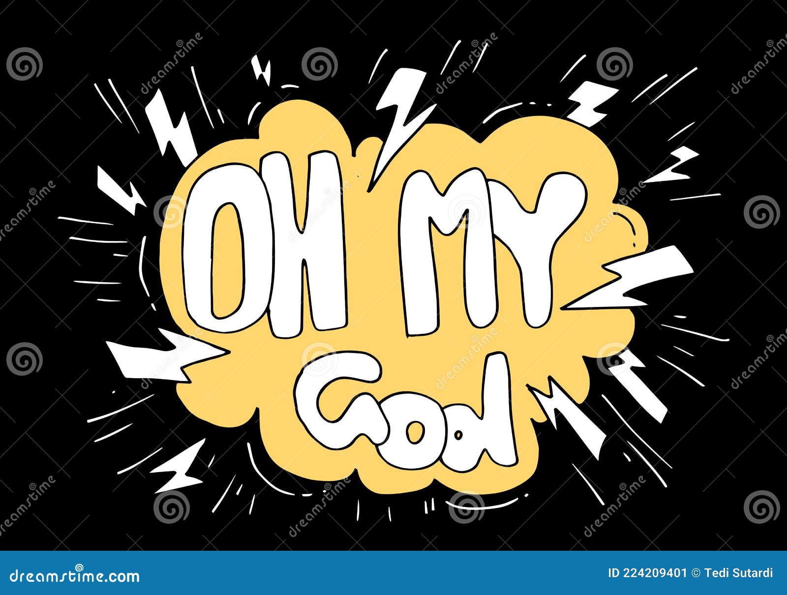 Vector Sketch Comics Word - Oh My God Isolated on White Background ...