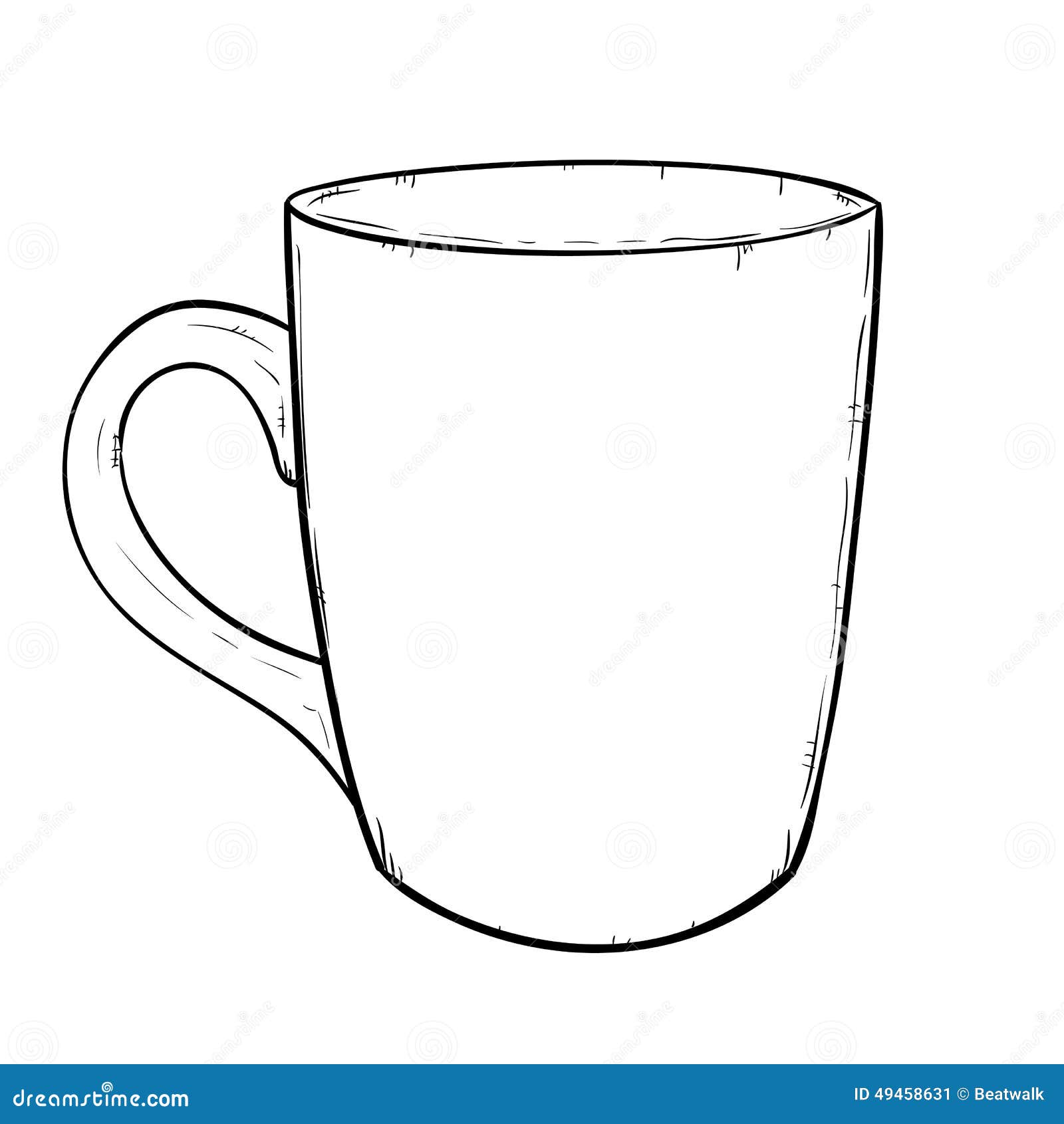 Vector sketch of cup stock vector. Illustration of kitchen - 49458631