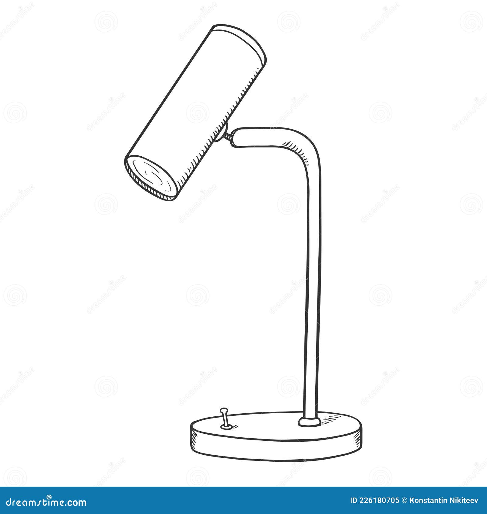 Vector Sketch Desk Lamp for Reading Stock Vector - Illustration of ...