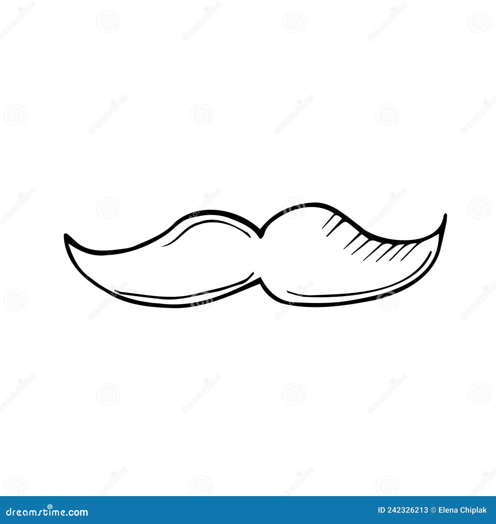 Vector of Sketch Doodle, Mustache Icon on Isolated Background Stock ...