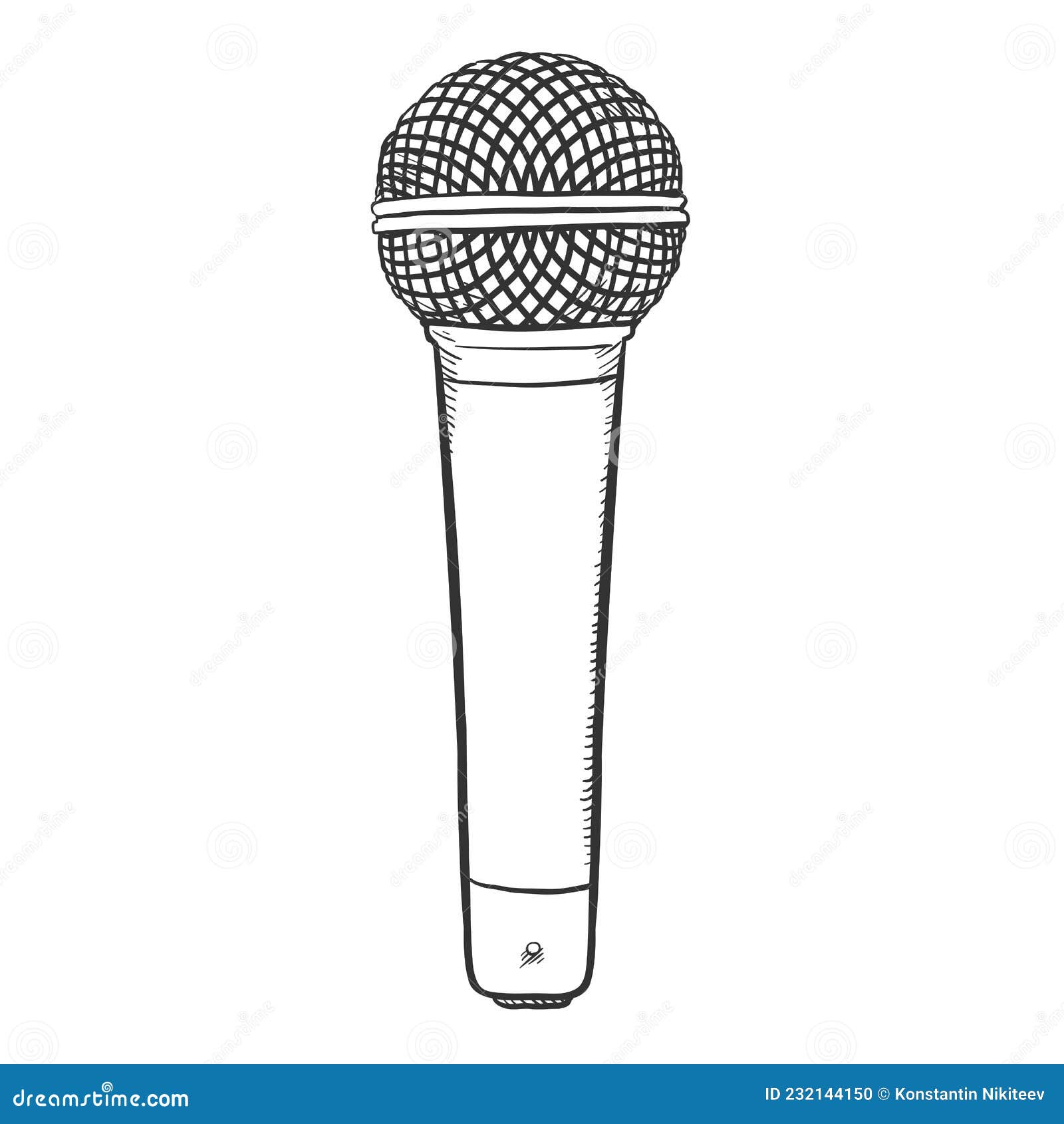 Vector Sketch Dynamic Microphone Illustration Stock Vector ...