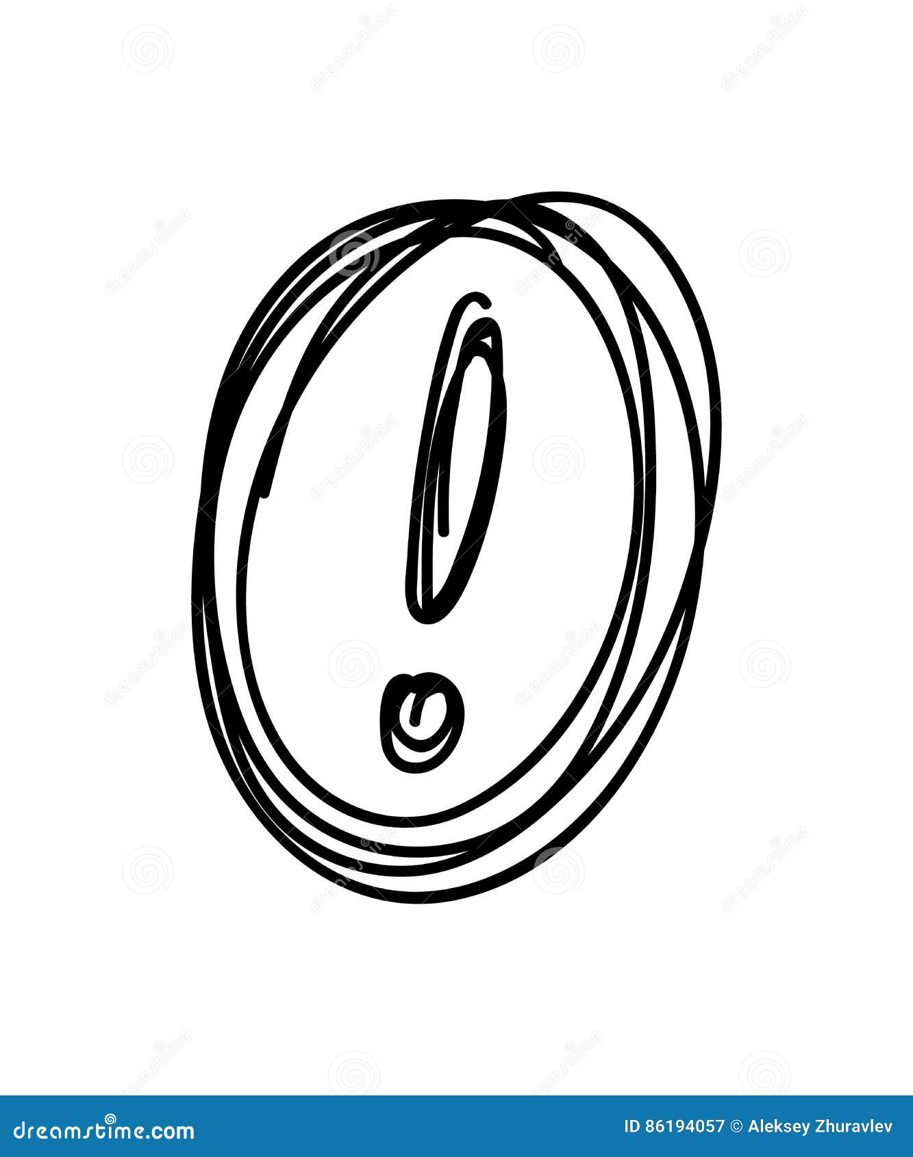 Vector Sketch Exclamation Mark in the Circle Stock Vector ...