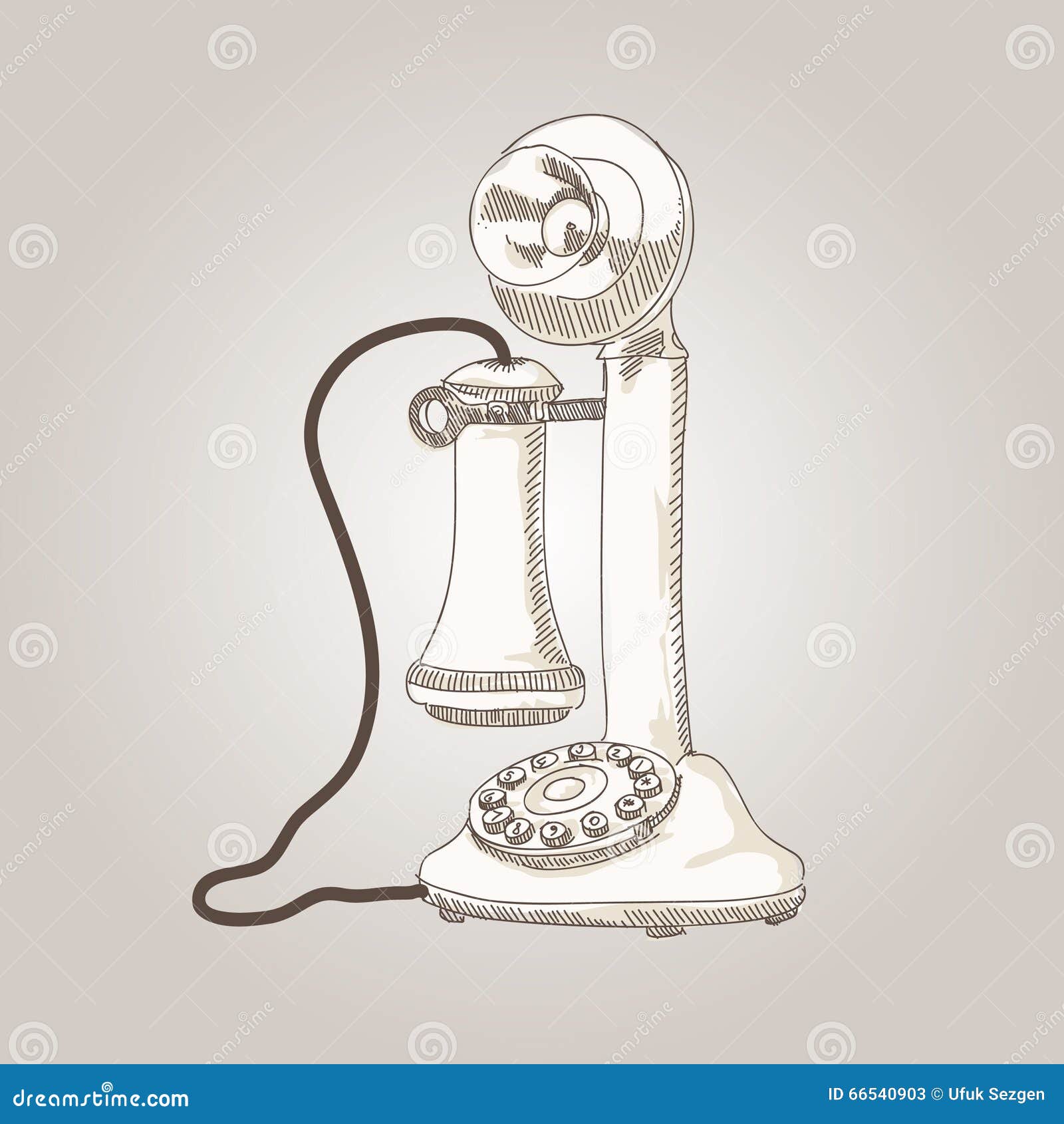 Vector Sketch Hand Drawing Antique Telephone | CartoonDealer.com #66540903