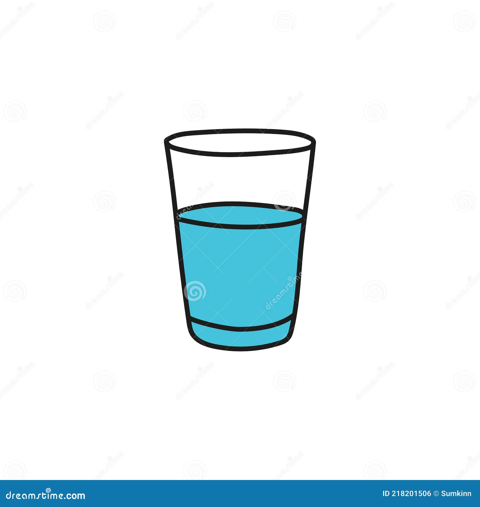 Vector Sketch of Hand Drawn Glass Stock Vector - Illustration of fluid ...