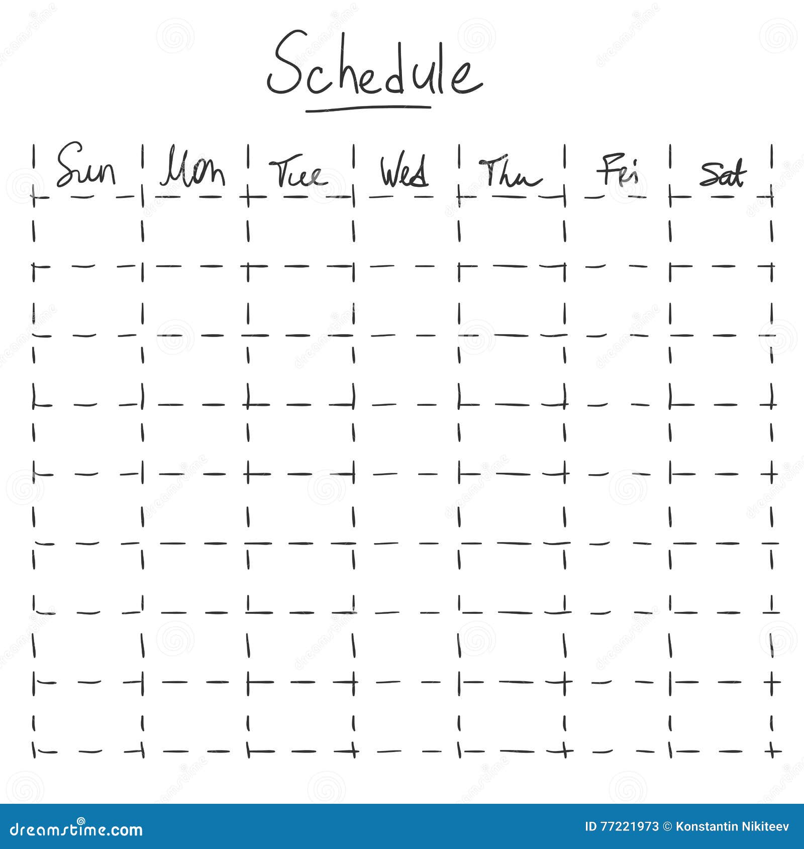 Vector Sketch Hand Drawn Schedule Stock Vector - Illustration of ...