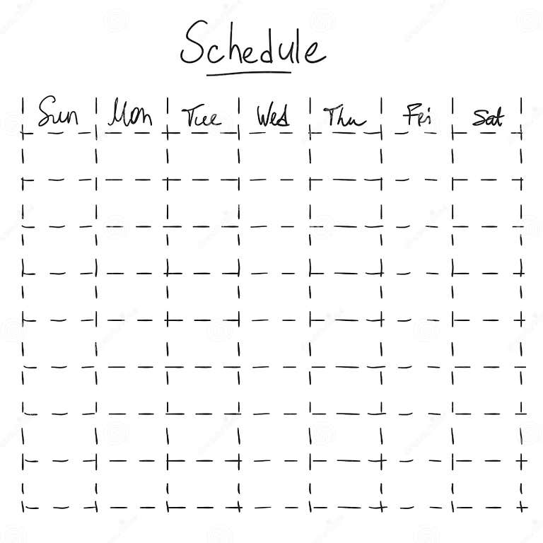 Vector Sketch Hand Drawn Schedule Stock Vector - Illustration of ...
