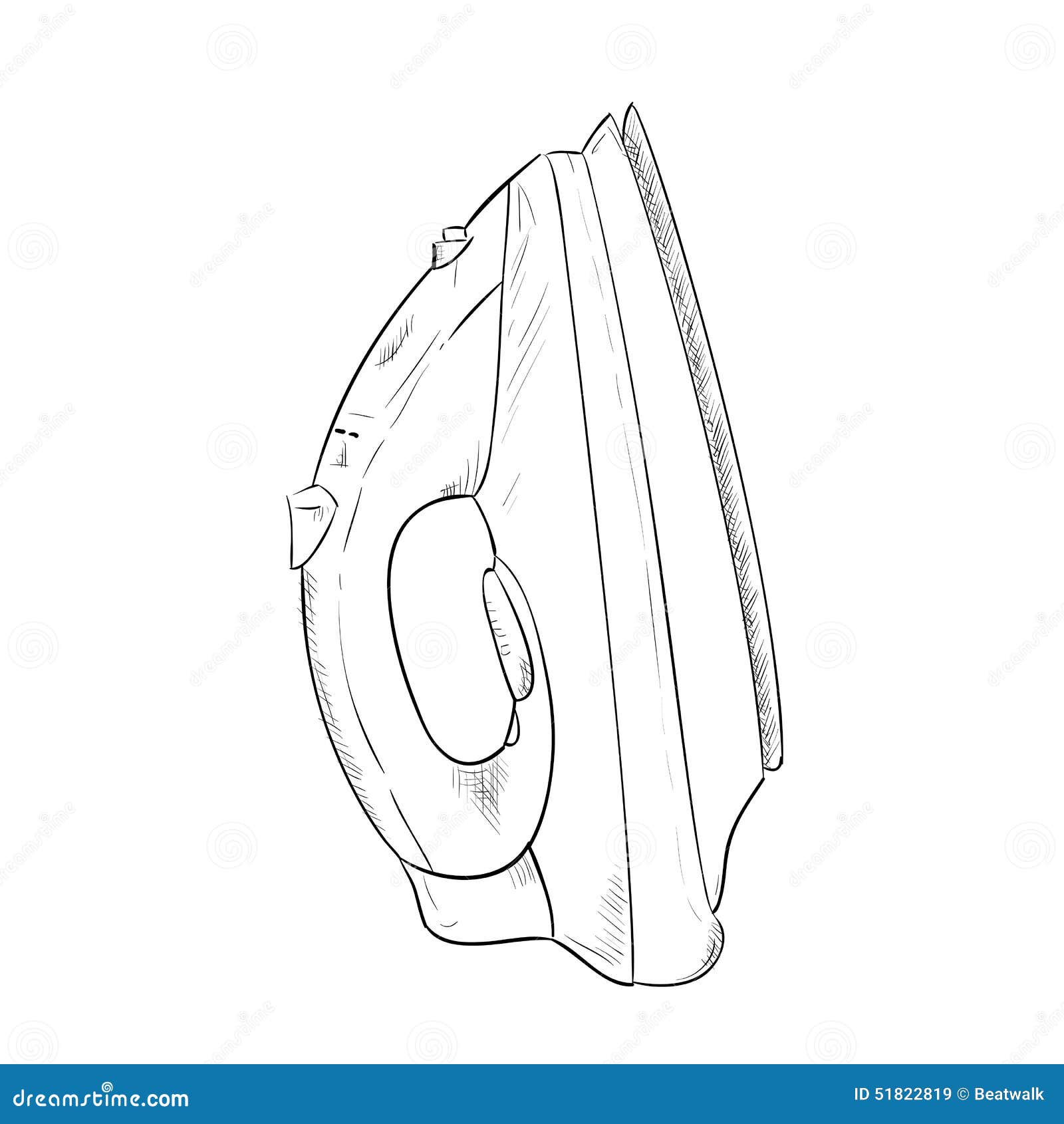 Vector Sketch Hand Drawn Of Steam Iron Stock Vector - Image: 51822819