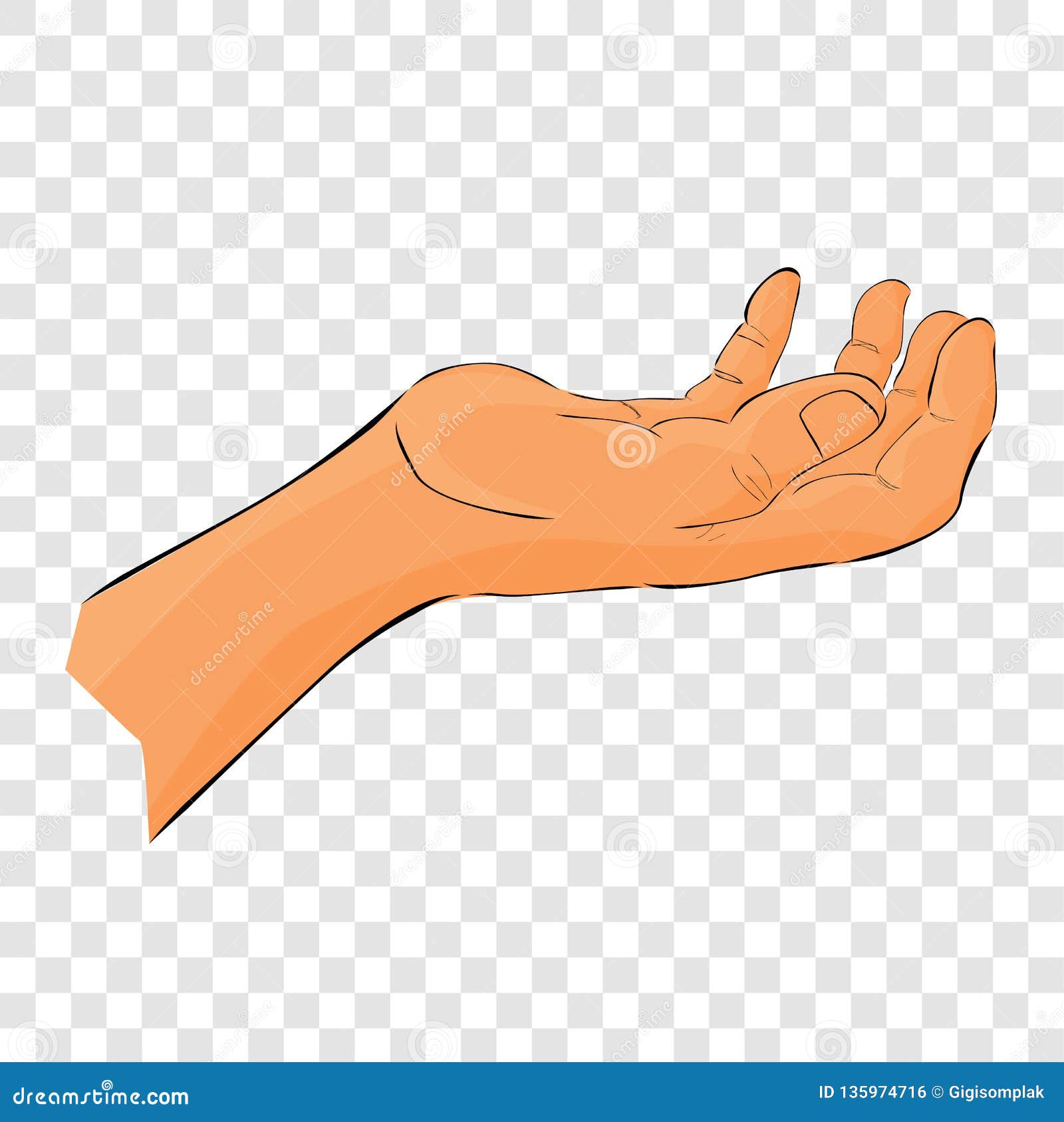 Sketch Hand Holding, Picking / Take or Receive Something, at ...