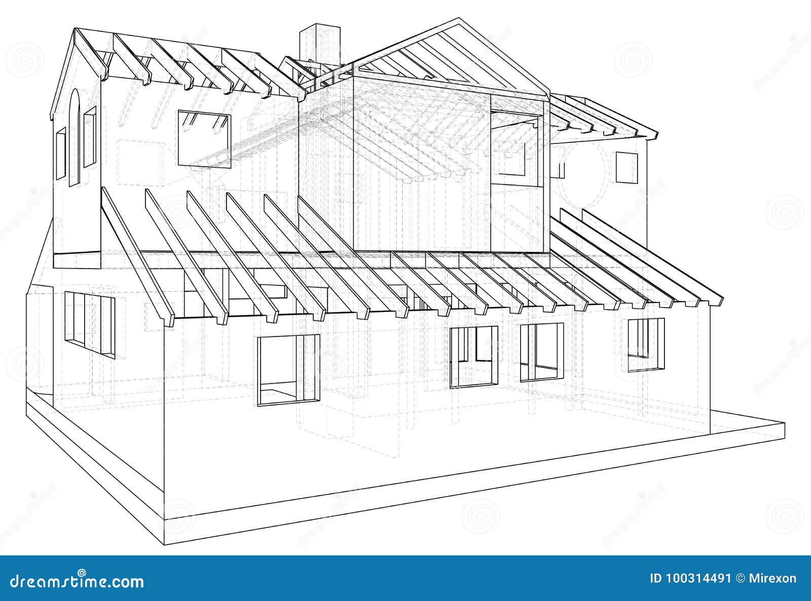 Vector Sketch House on the White Background. EPS 10 Stock Vector ...
