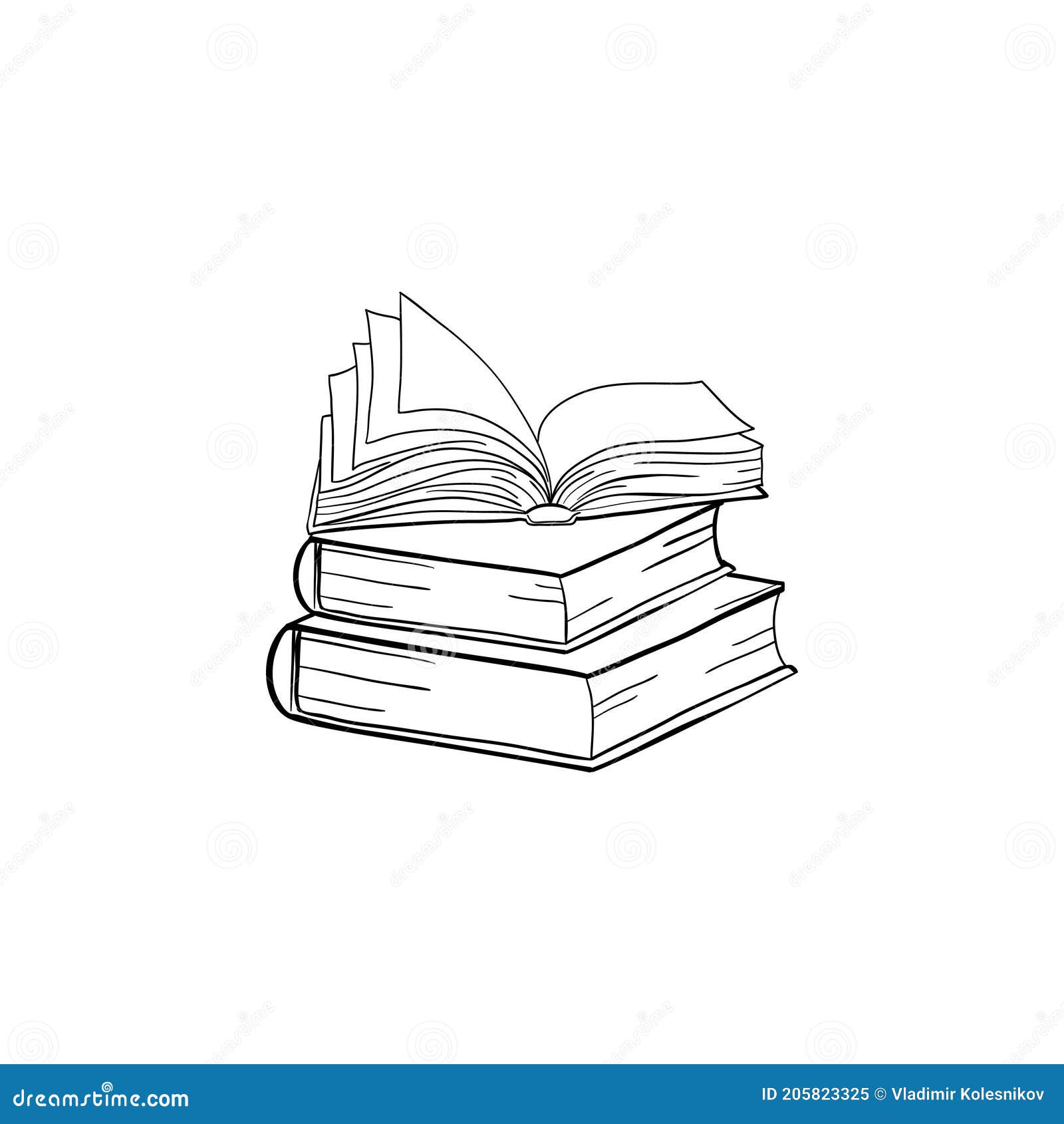 Vector Sketch Illustration - Blank Open Book Stock Vector ...
