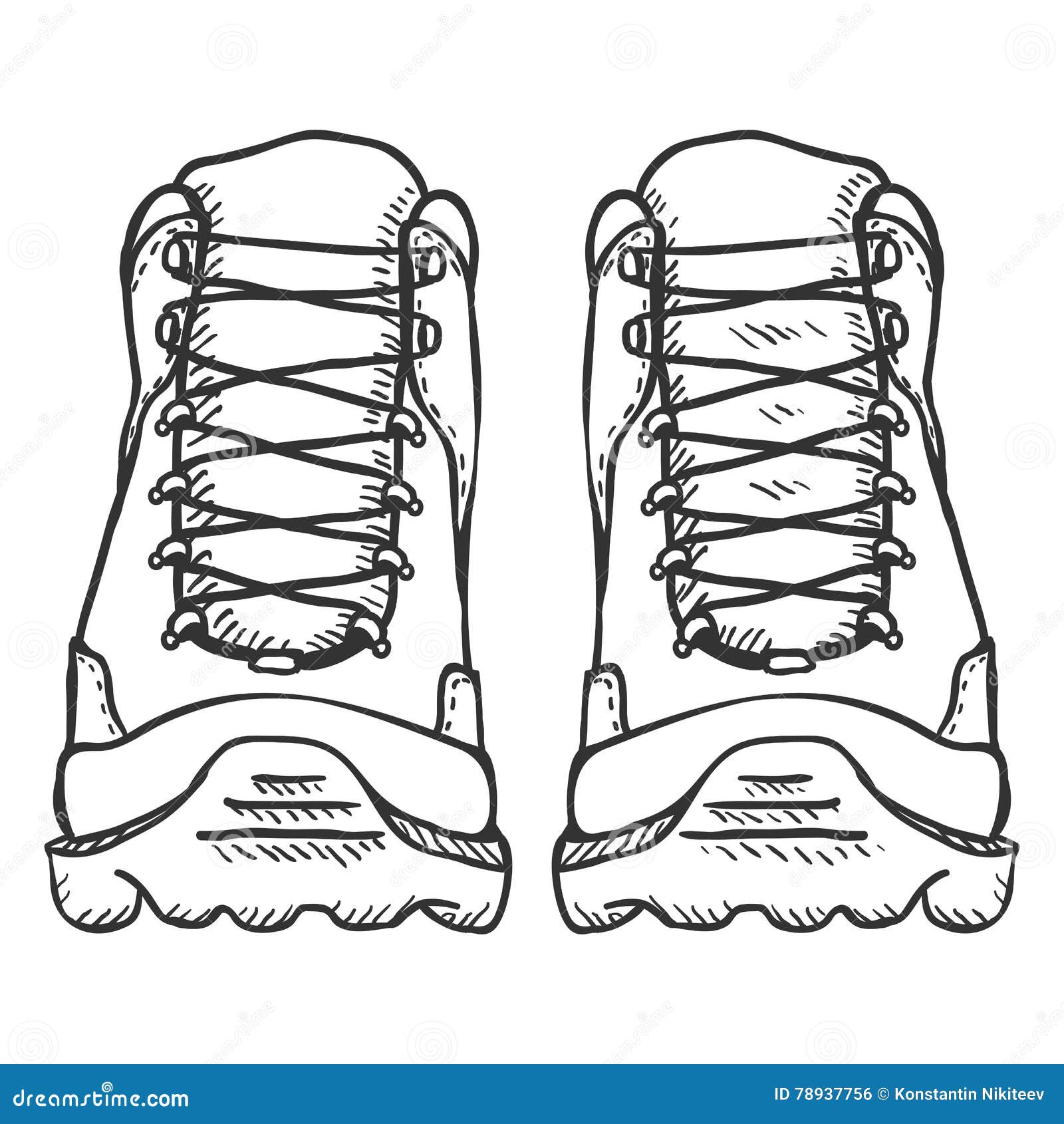 Hiking Boots Drawing