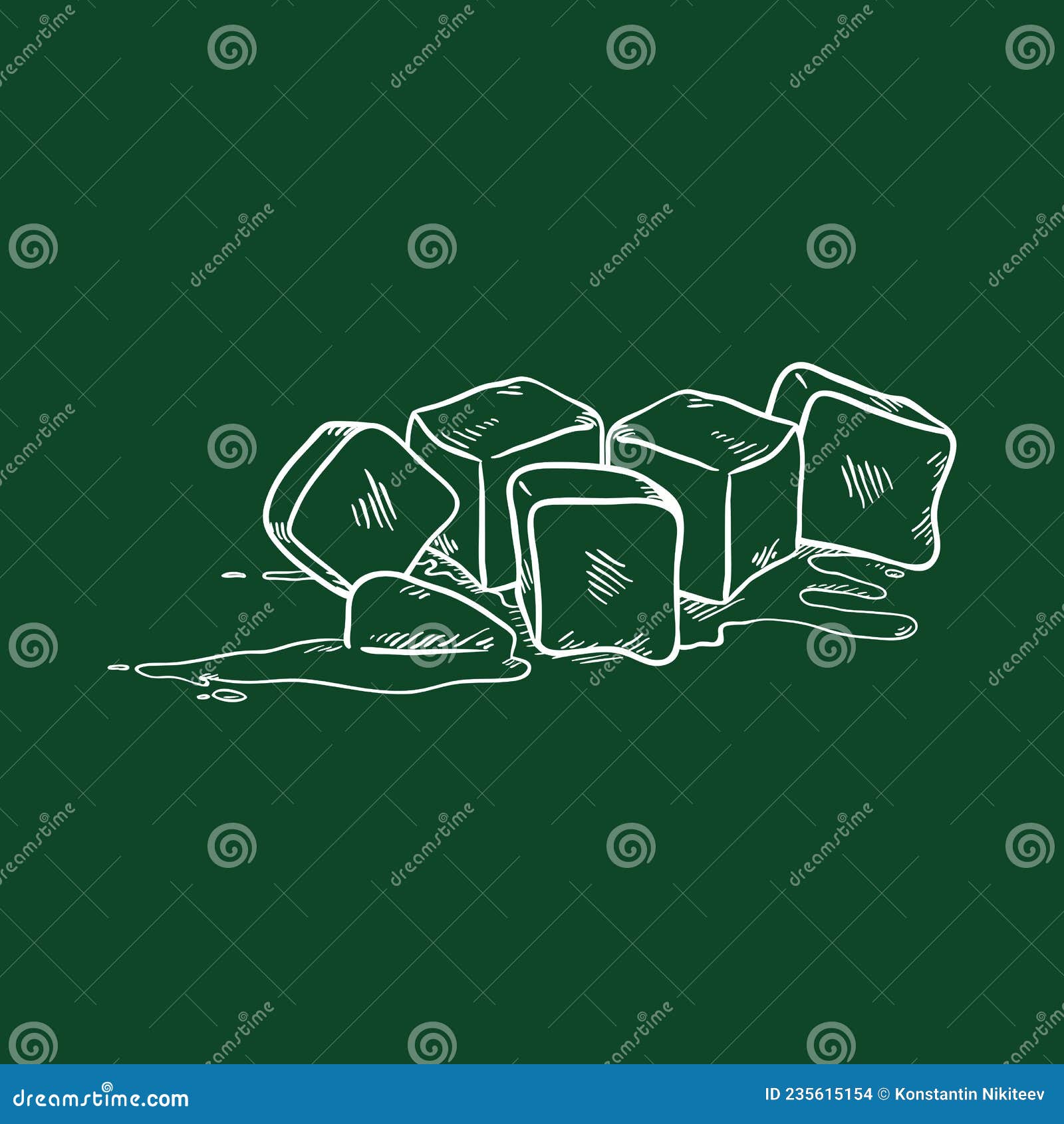 Ice Cubes Melting. Solid To Liquid Phase. Editable Clip Art. Cartoon ...