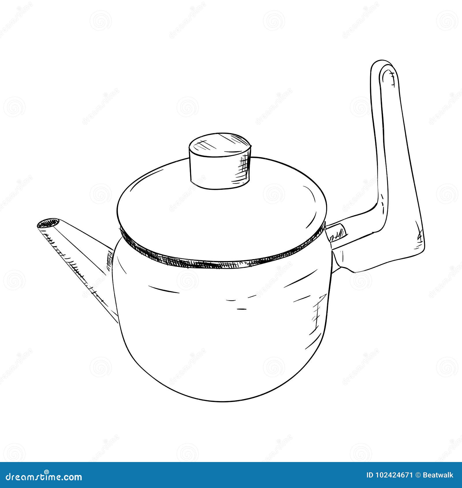 Vector Sketch Illustration of Kettle Stock Vector - Illustration of ...