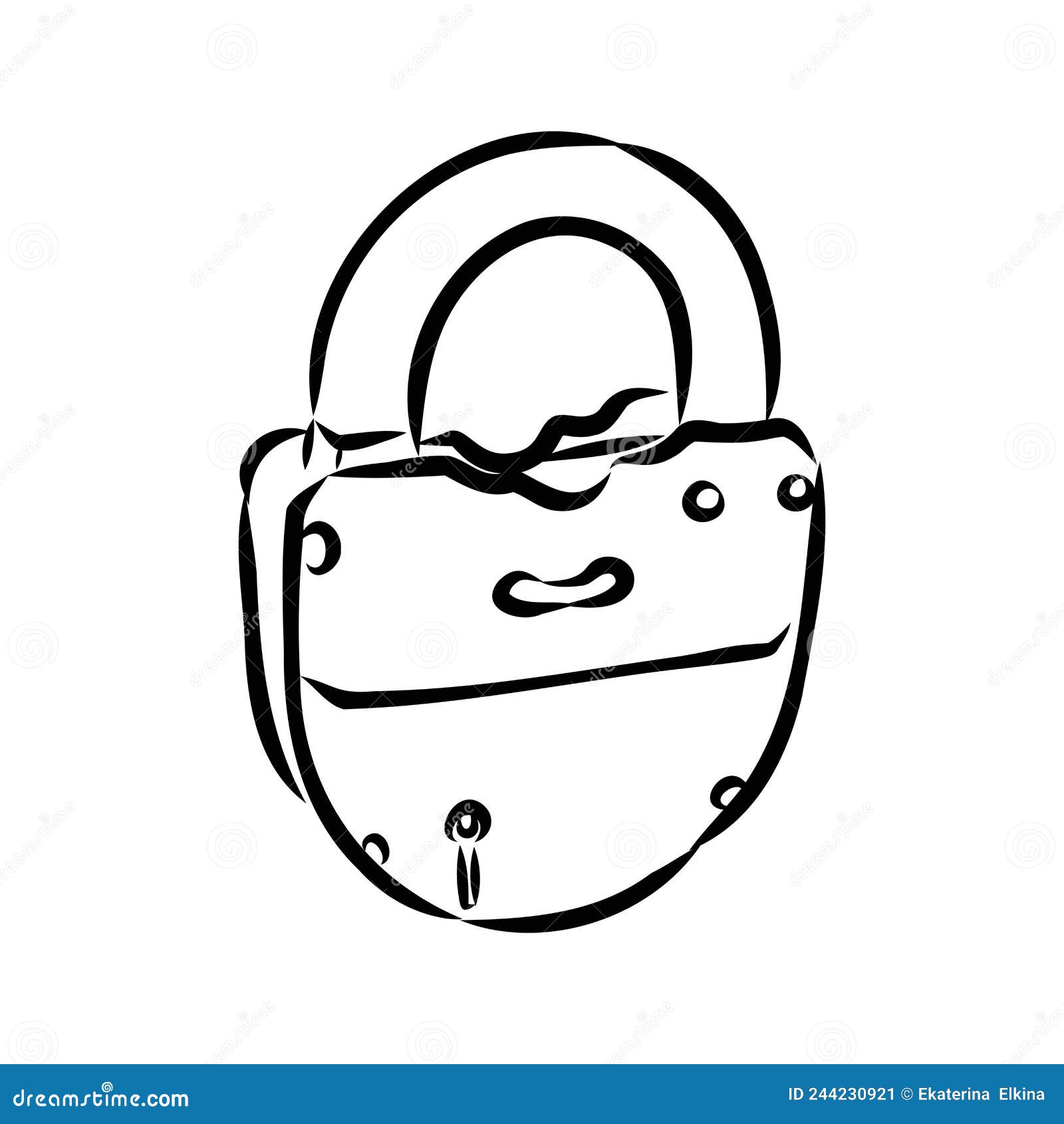 Vector Sketch Illustration - Padlock Padlock Vector Illustration Stock ...