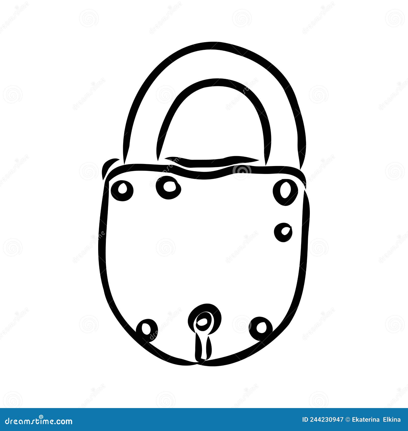 Vector Sketch Illustration - Padlock Padlock Vector Illustration Stock ...