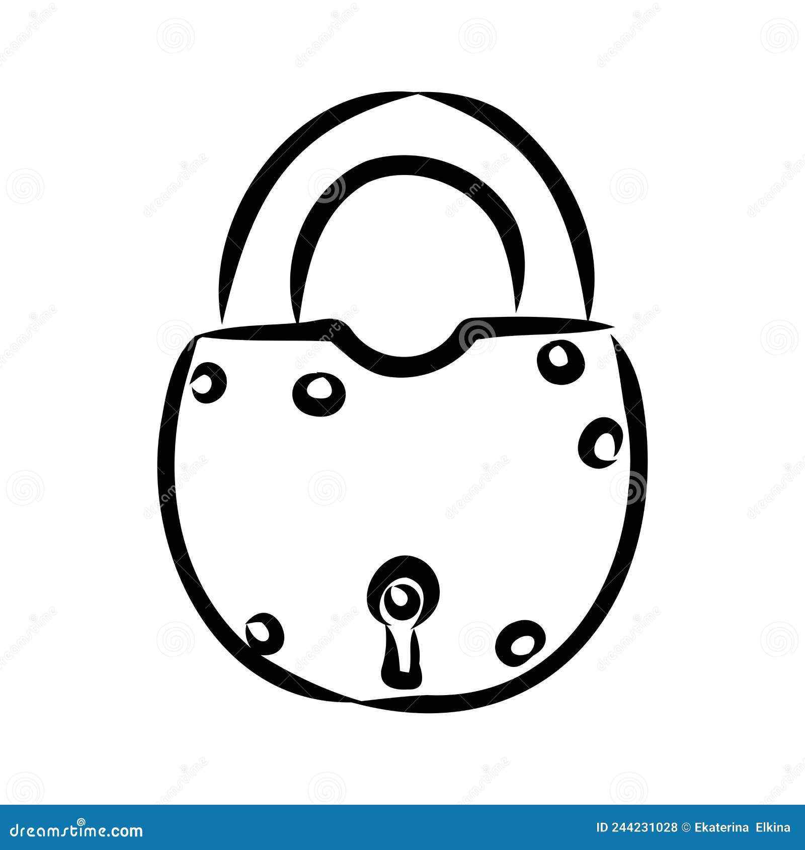 Vector Sketch Illustration - Padlock Padlock Vector Illustration Stock ...