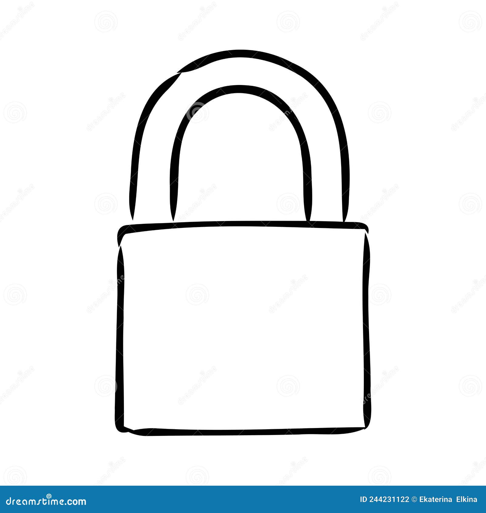 Vector Sketch Illustration - Padlock Padlock Vector Illustration Stock ...