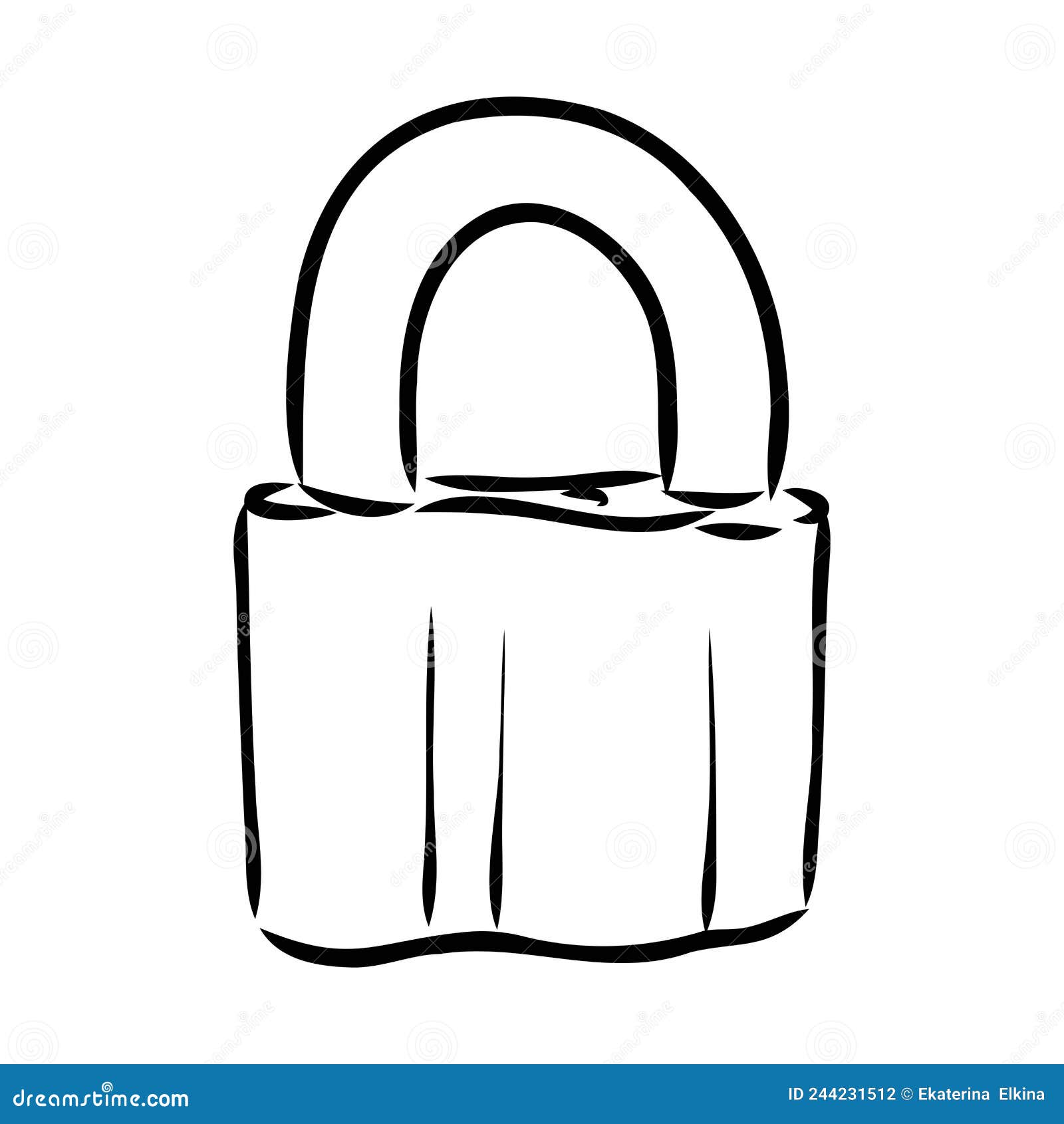 Vector Sketch Illustration - Padlock Padlock Vector Illustration Stock ...