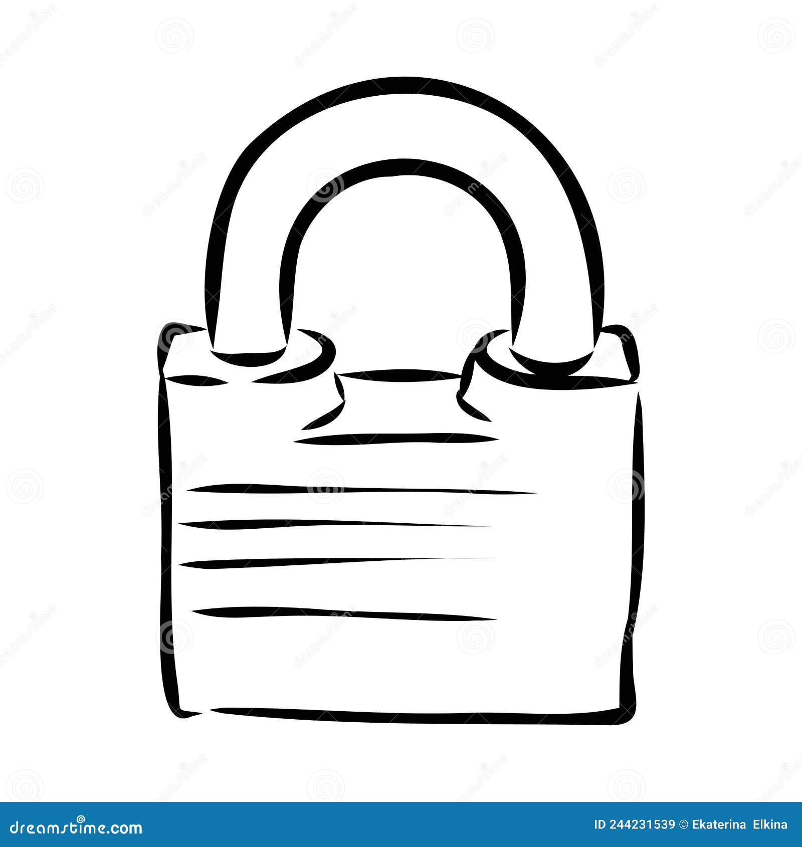 Vector Sketch Illustration - Padlock Padlock Vector Illustration Stock ...