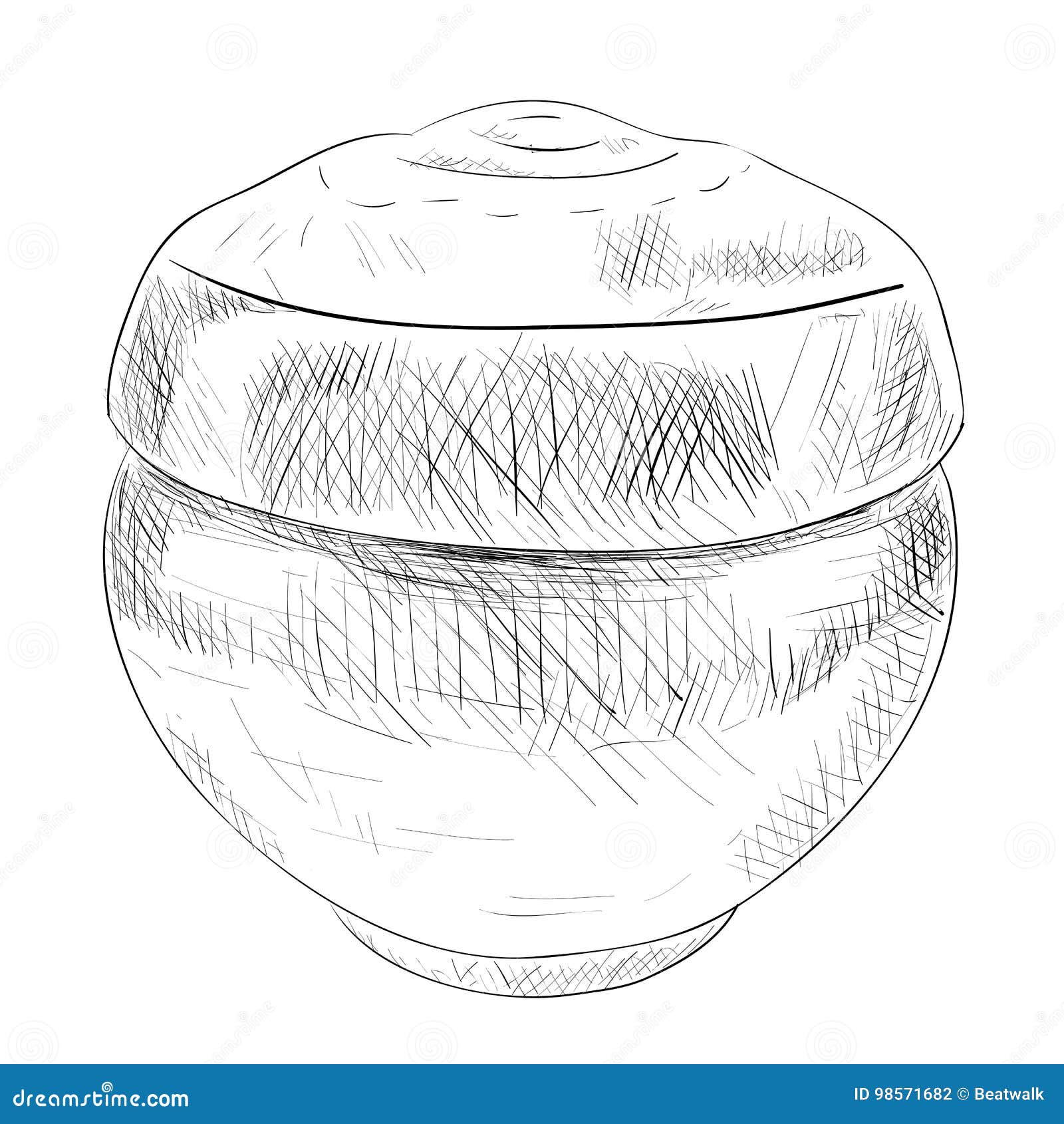 Vector sketch of pot stock vector. Illustration of dish - 98571682