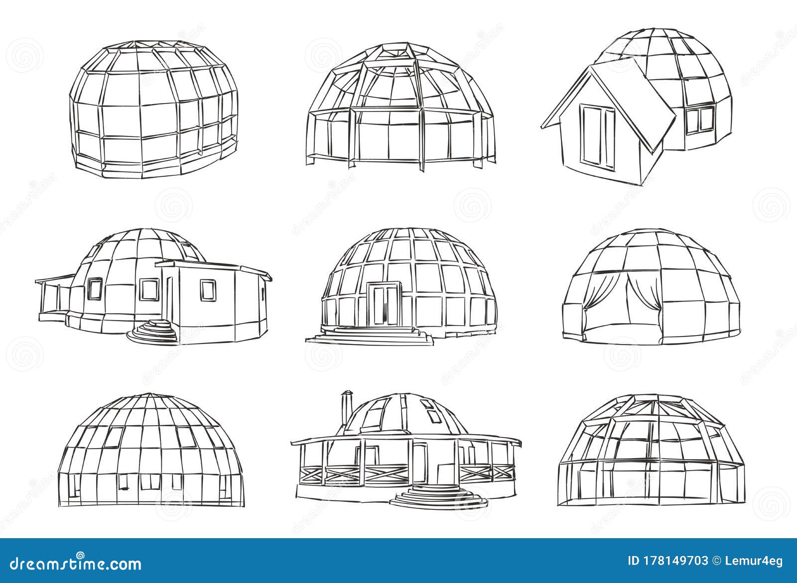 Dome Architecture Drawing