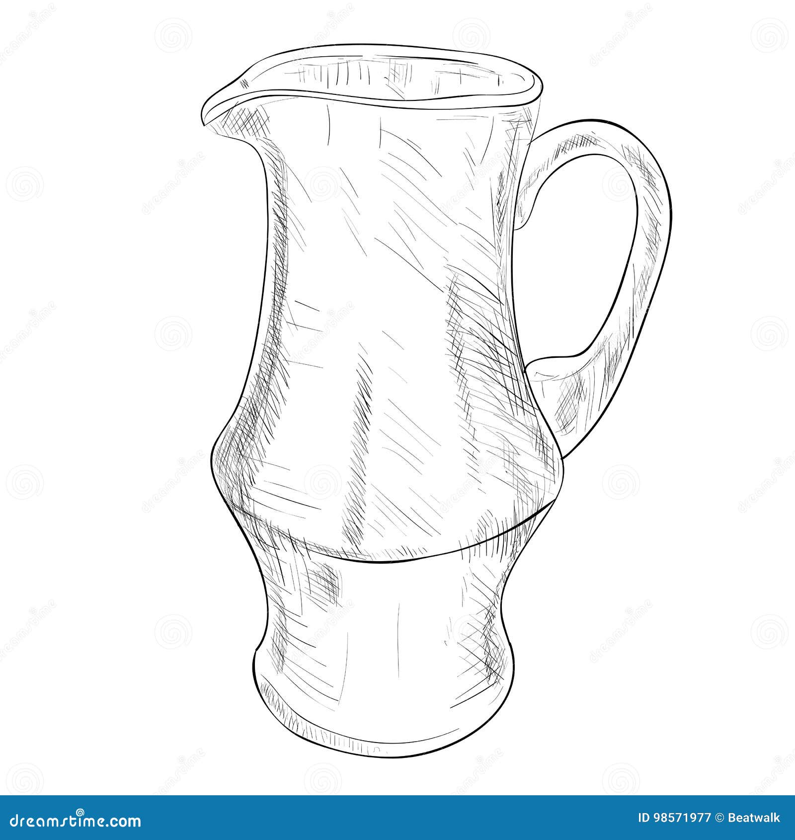 Vector sketch of jug stock vector. Illustration of doodle - 98571977
