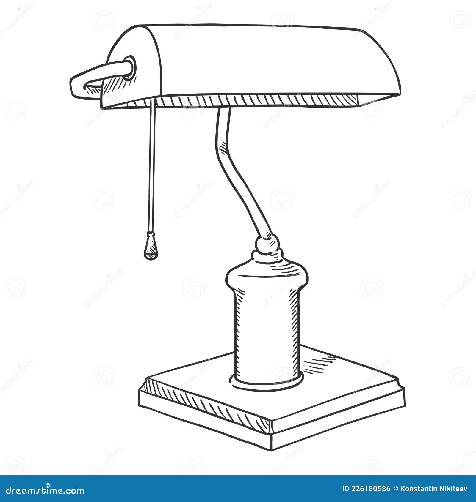 Vector Sketch Library Lamp Illustration Stock Vector - Illustration of ...