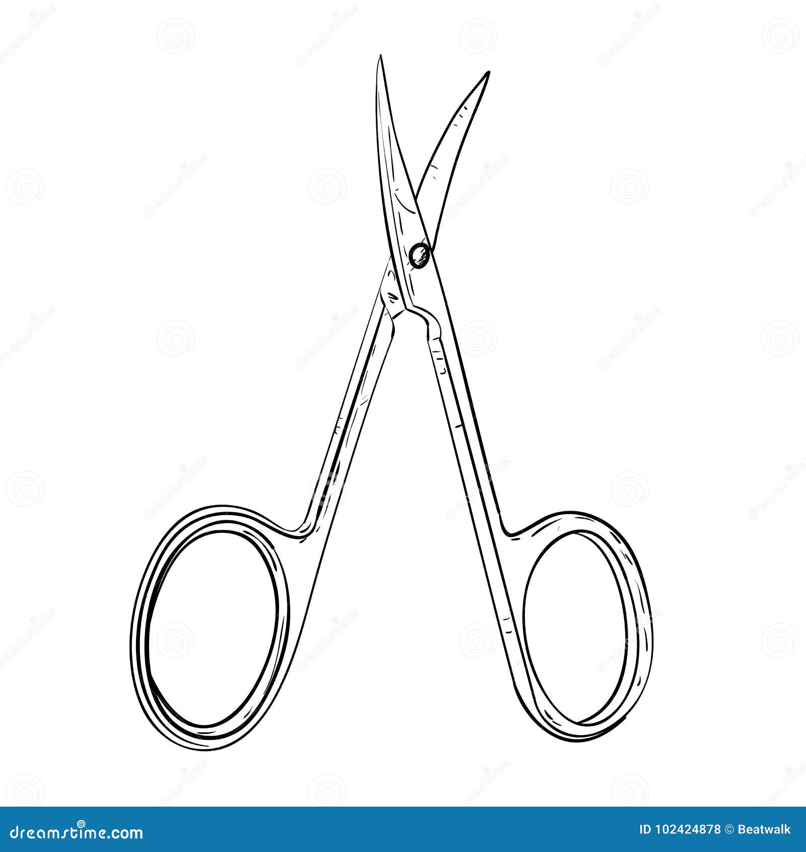 Vector Sketch of Manicure Scissors Stock Vector - Illustration of hand ...