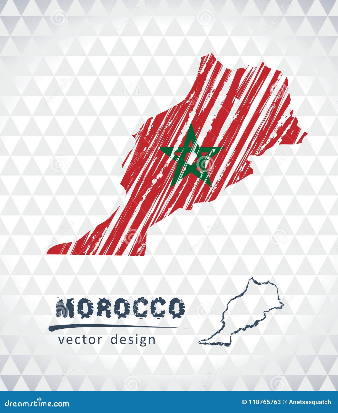 Map Of Morocco With Hand Drawn Sketch Pen Map Inside. Vector ...